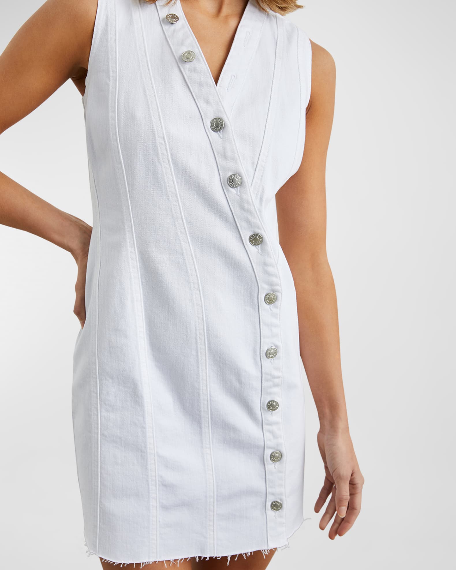 Rails Strand Asymmetric Denim Mini Dress | Neiman Marcus