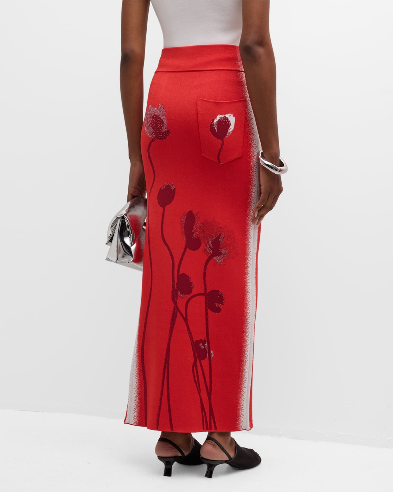 PH5 Lily Flower Wavy Slit Midi Skirt | Neiman Marcus