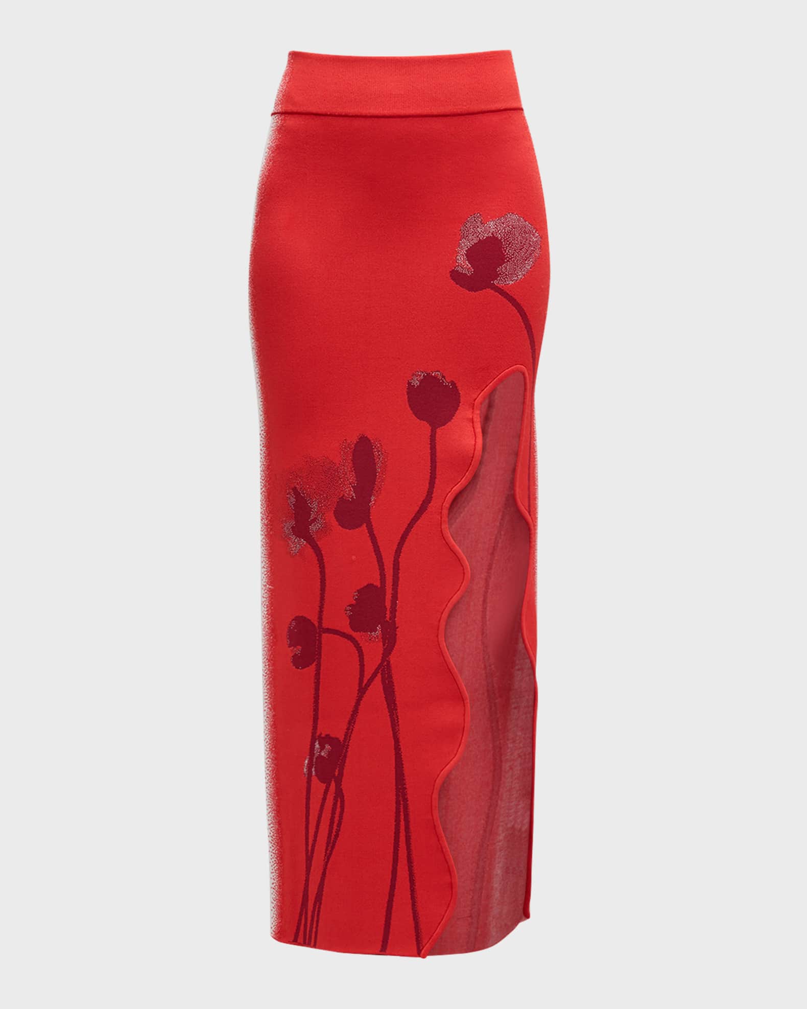 PH5 Lily Flower Wavy Slit Midi Skirt | Neiman Marcus