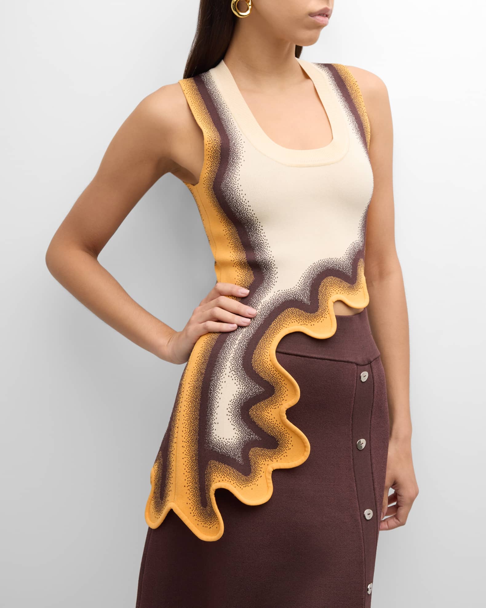 PH5 Tina Wavy Sleeveless Crop Top | Neiman Marcus