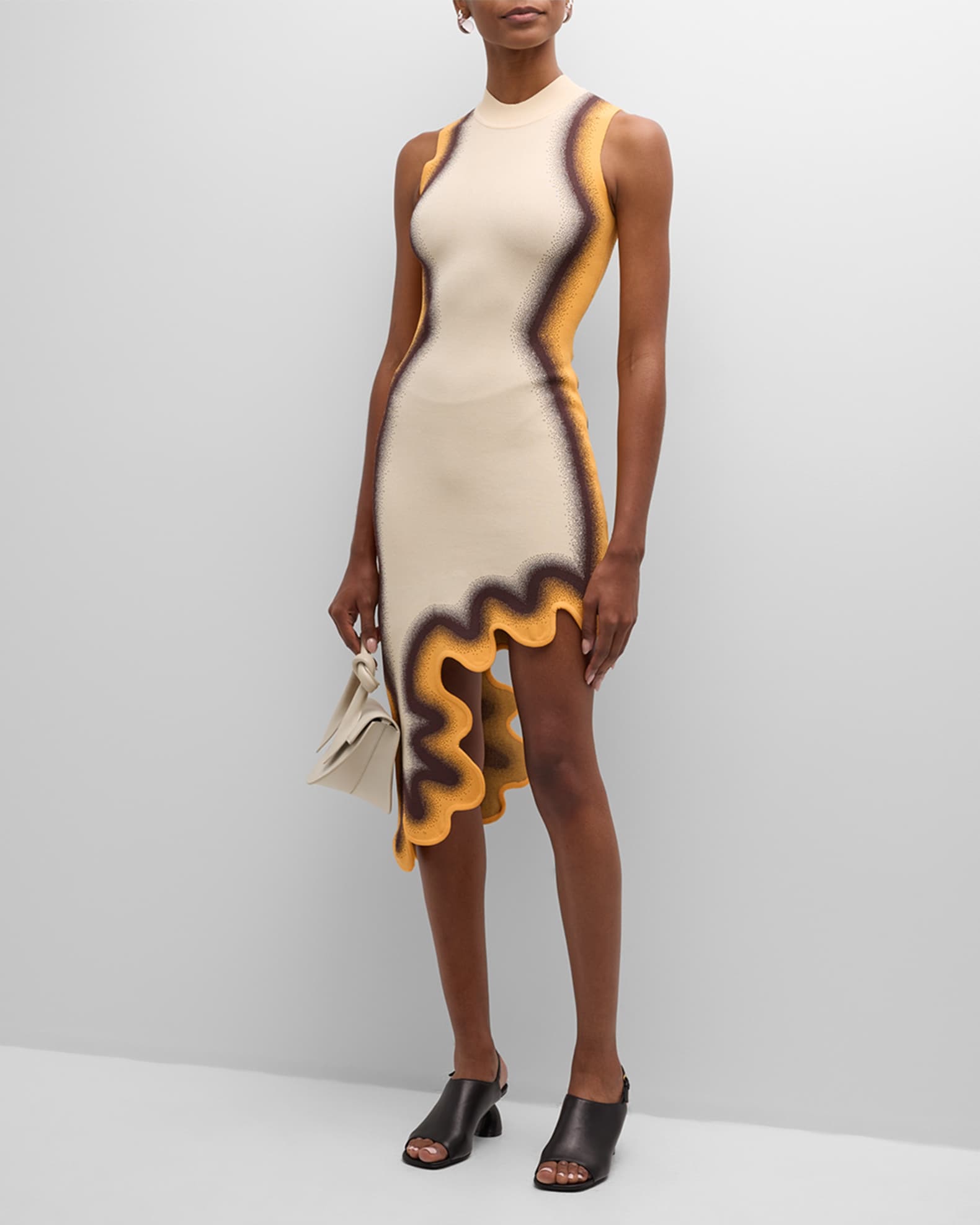 PH5 Brooklyn Wavy Asymmetric Sleeveless Midi Dress | Neiman Marcus