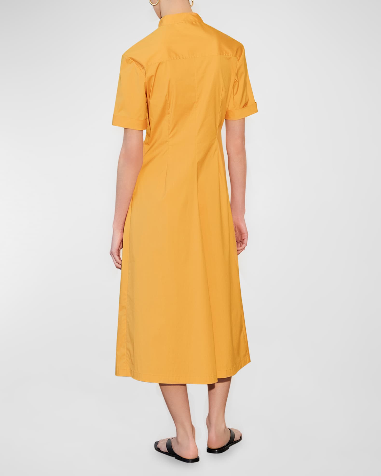 CALLAS Milano Noor Ruched A-Line Midi Shirtdress | Neiman Marcus
