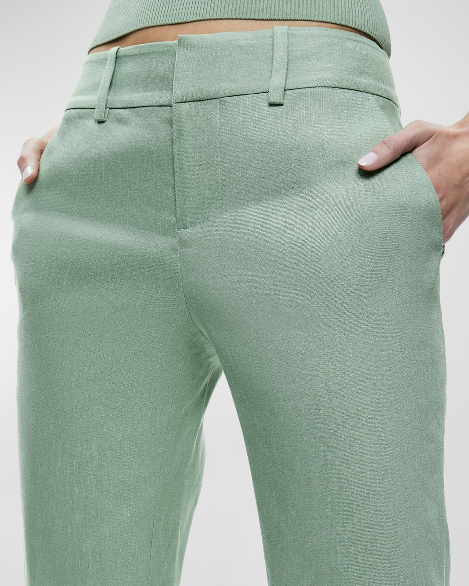 Alice + Olivia Janis Low-Rise Cropped Flare Pants | Neiman Marcus