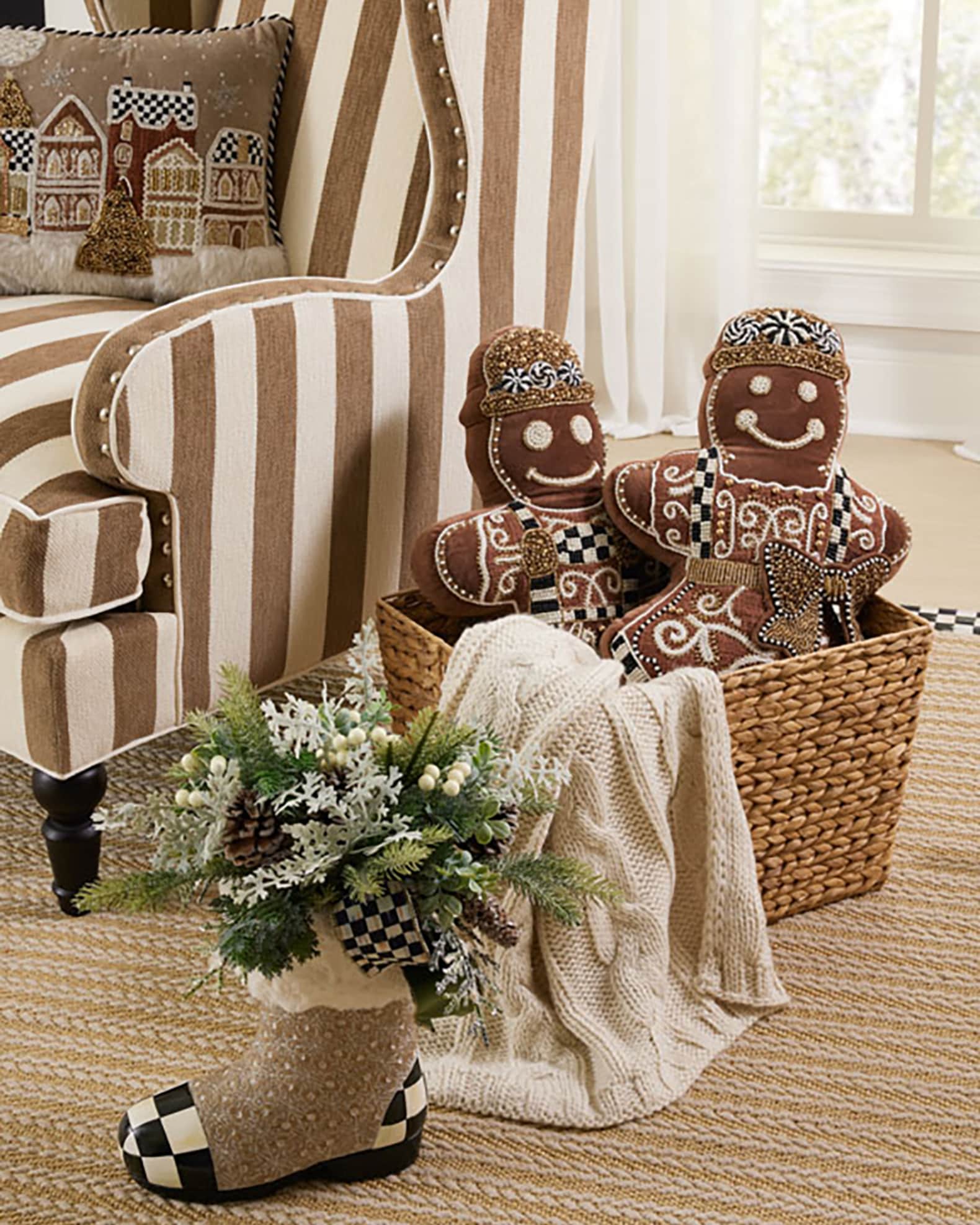 MacKenzie-Childs Gingerbread Girl Shaped Throw Pillow | Neiman Marcus