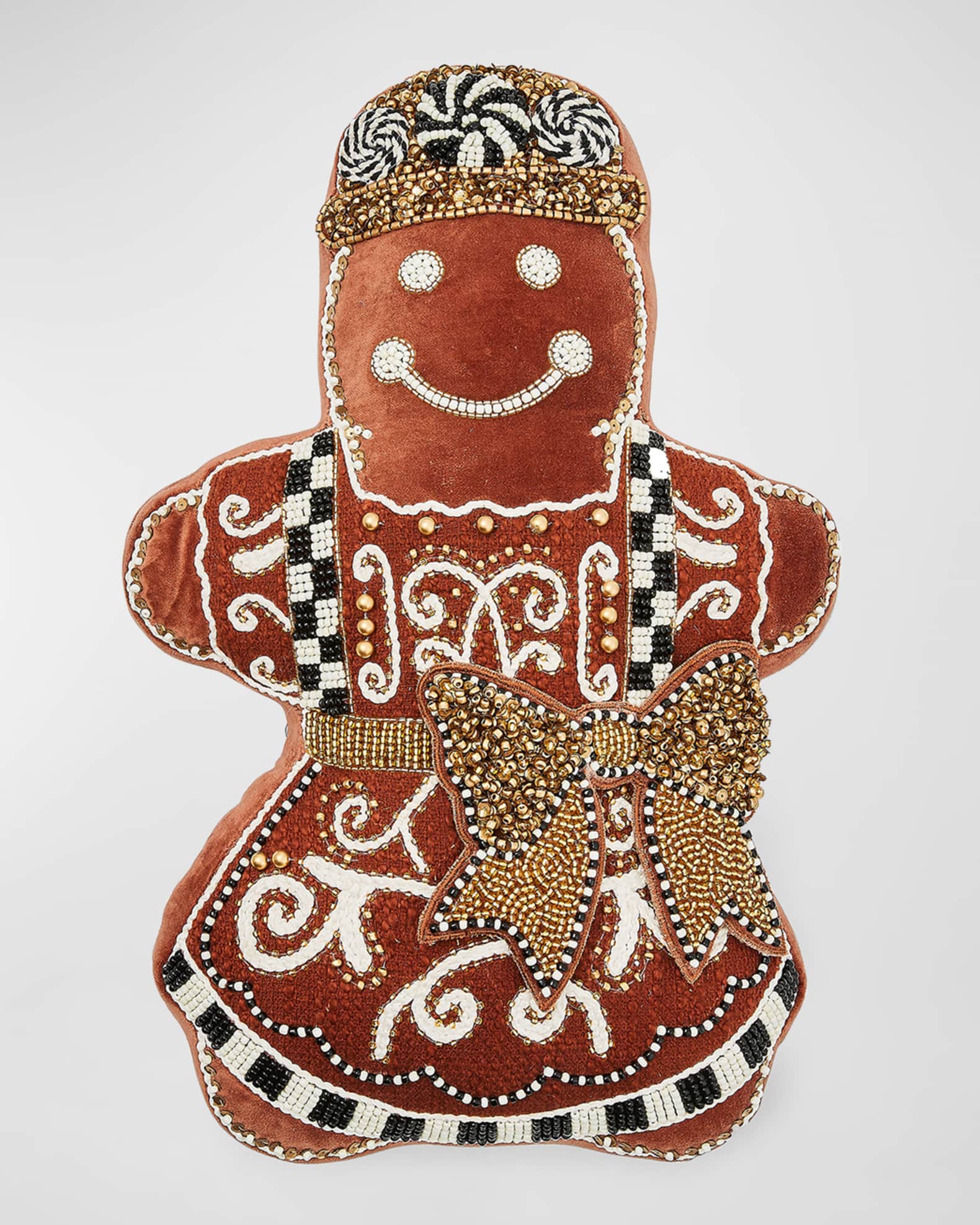 MacKenzie-Childs Gingerbread Girl Shaped Throw Pillow | Neiman Marcus