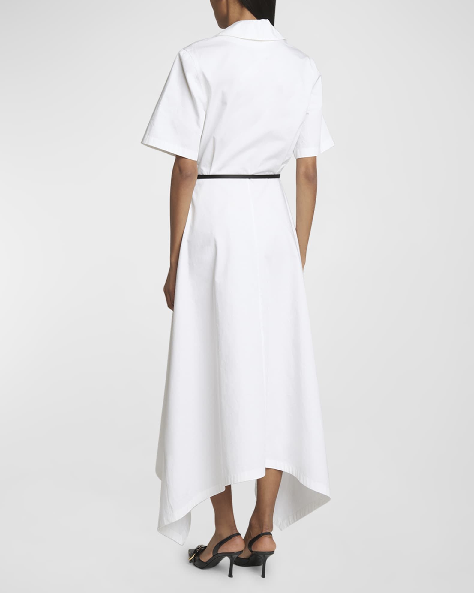 Givenchy Asymmetric Poplin Shirtdress with Belt | Neiman Marcus