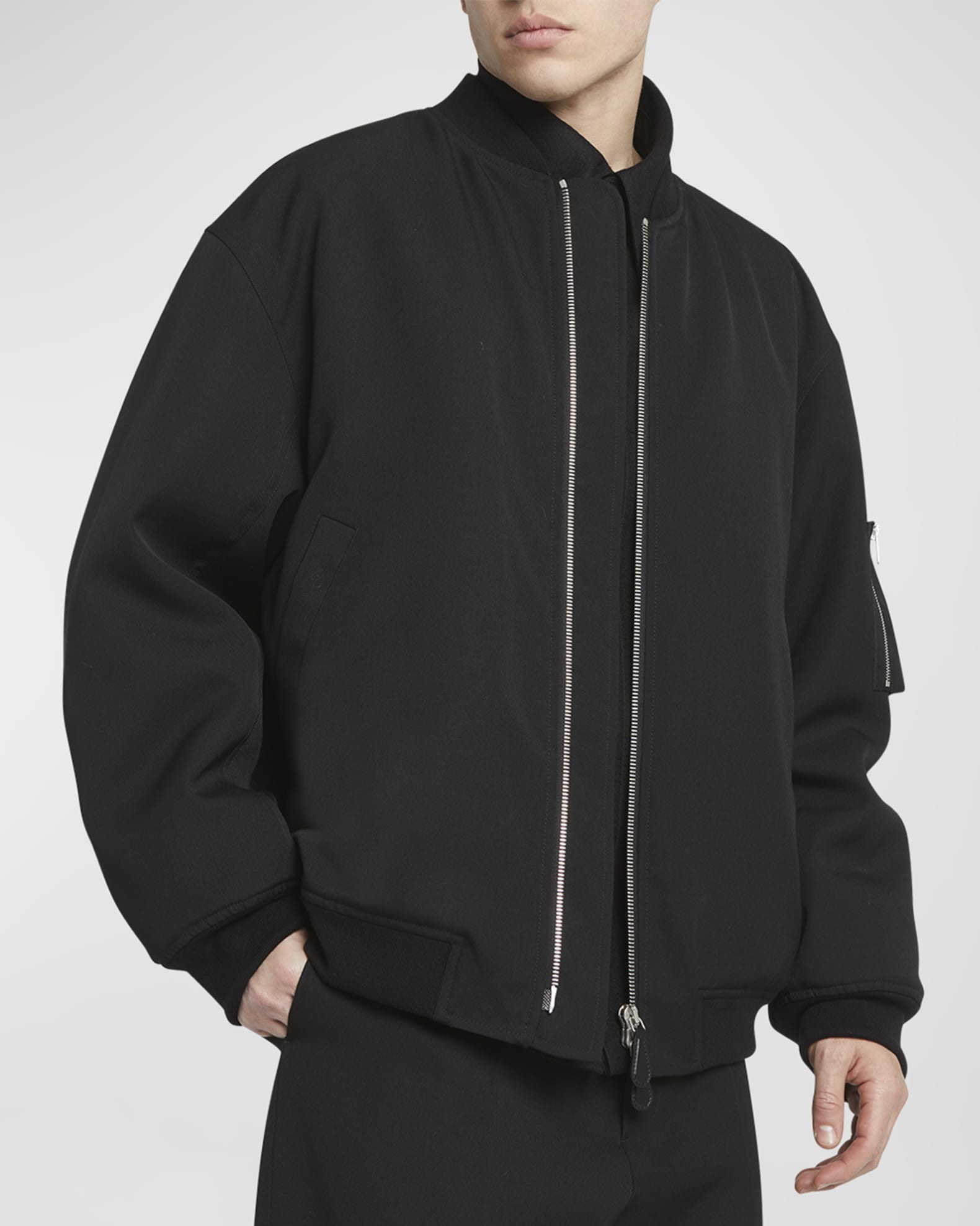 Jil Sander Men's Wool Bomber Jacket | Neiman Marcus