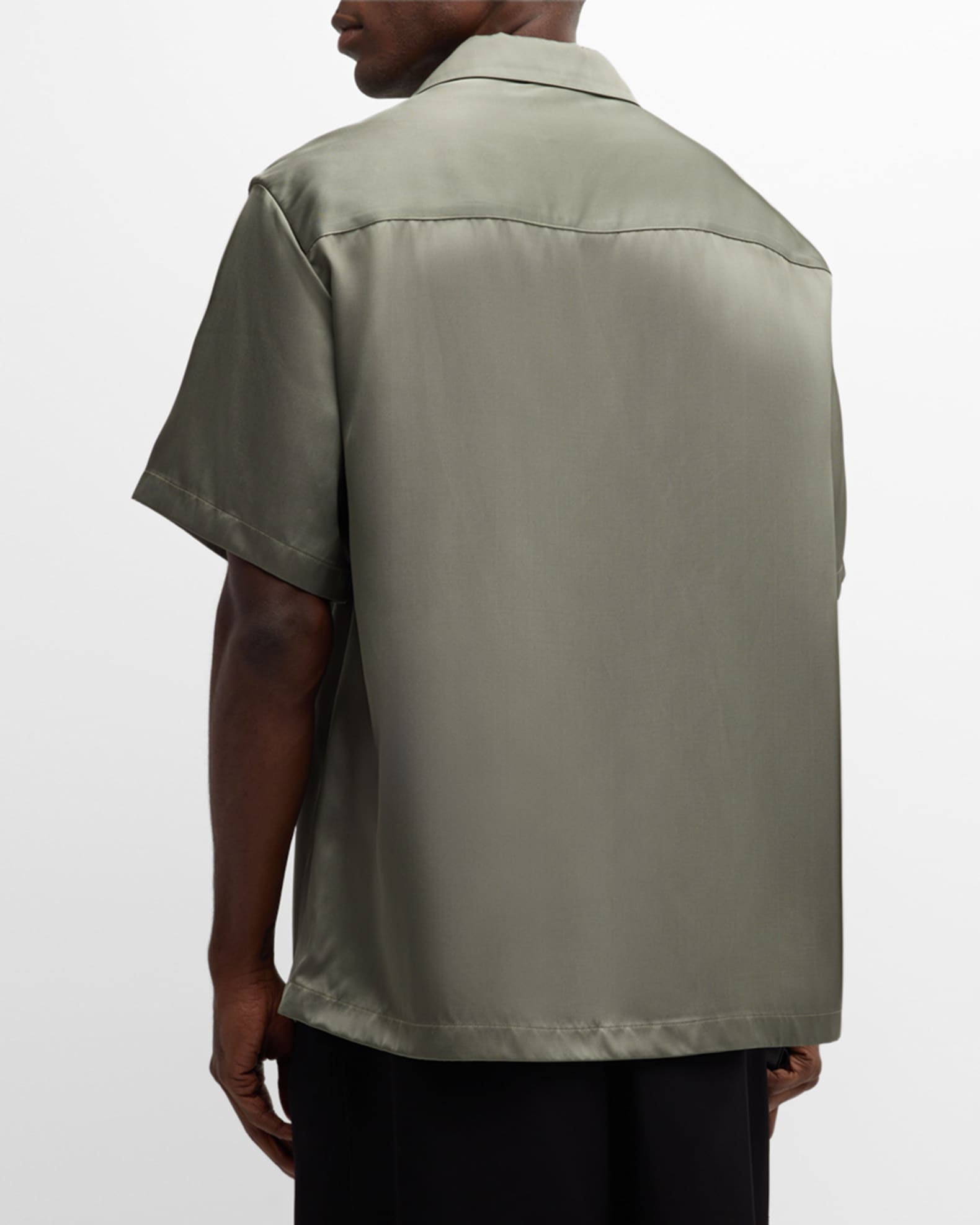 Jil Sander Men's Boxy Pressed-Collar Twill Shirt | Neiman Marcus
