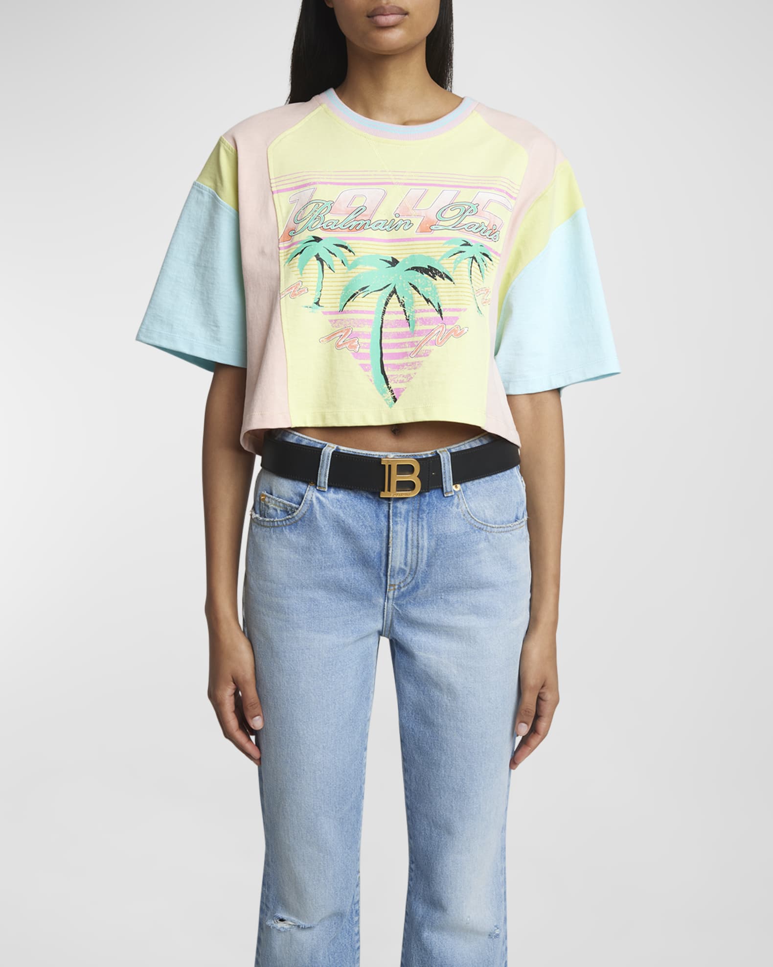 Balmain Monogram Buckled Leather B-Belt | Neiman Marcus