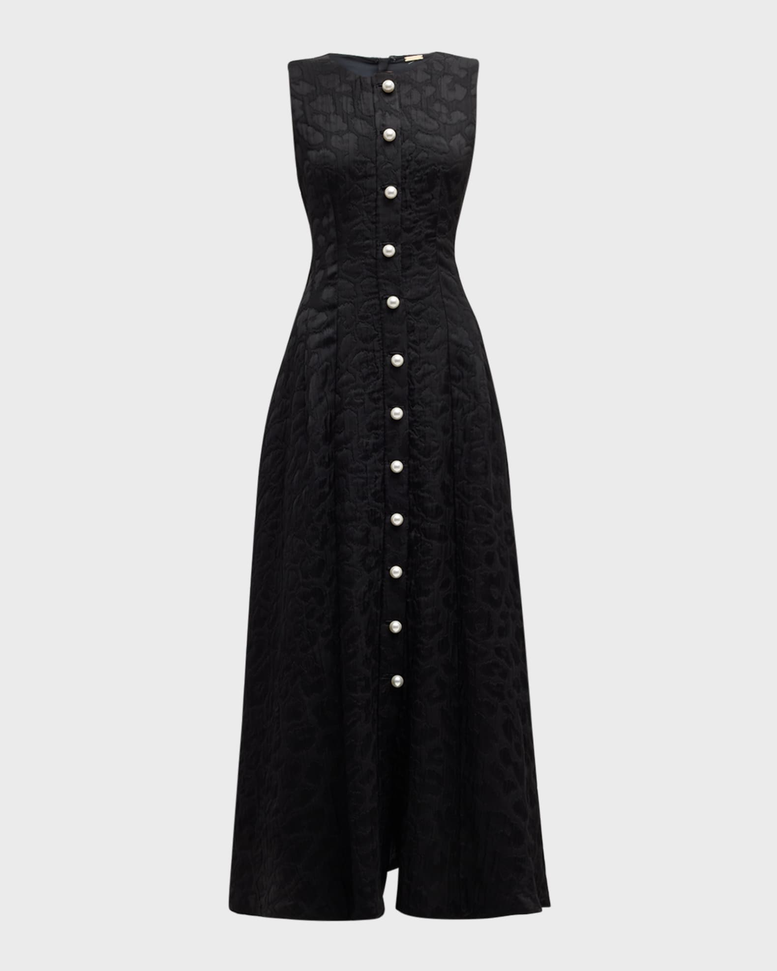 Adam Lippes Rory Panther Matelasse Button-Front Maxi Dress | Neiman Marcus