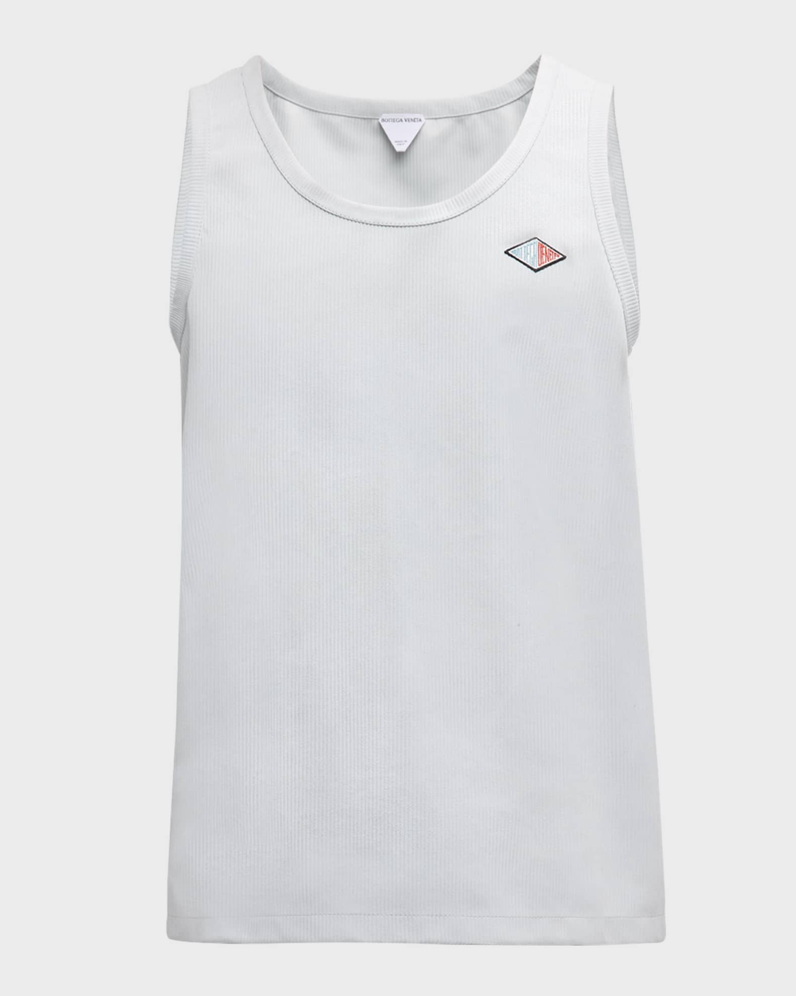 Bottega Veneta Men's Embossed Jersey Rib Leather Tank Top | Neiman Marcus