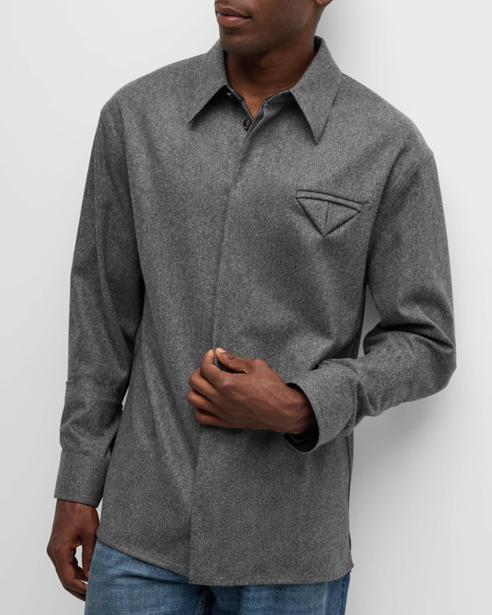 Bottega Veneta Men's Light Flannel Sport Shirt | Neiman Marcus