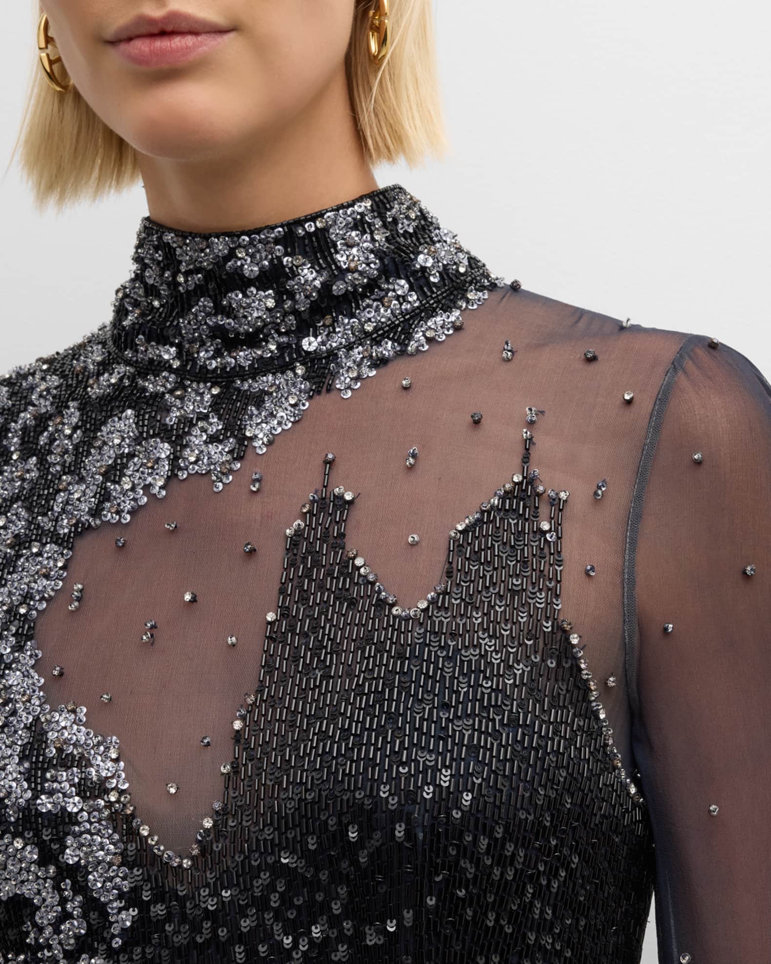 Jenny Packham Starman Sequined Crystal Boatneck Gown | Neiman Marcus