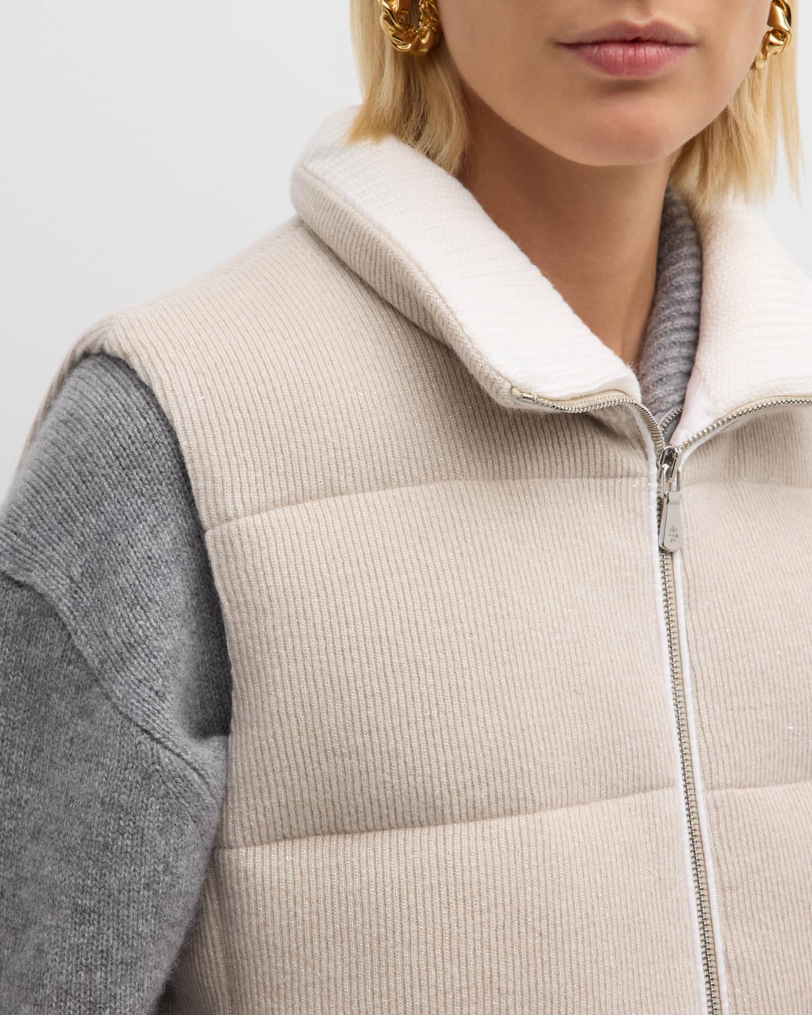 Eleventy Padded Stand-Collar Vest | Neiman Marcus