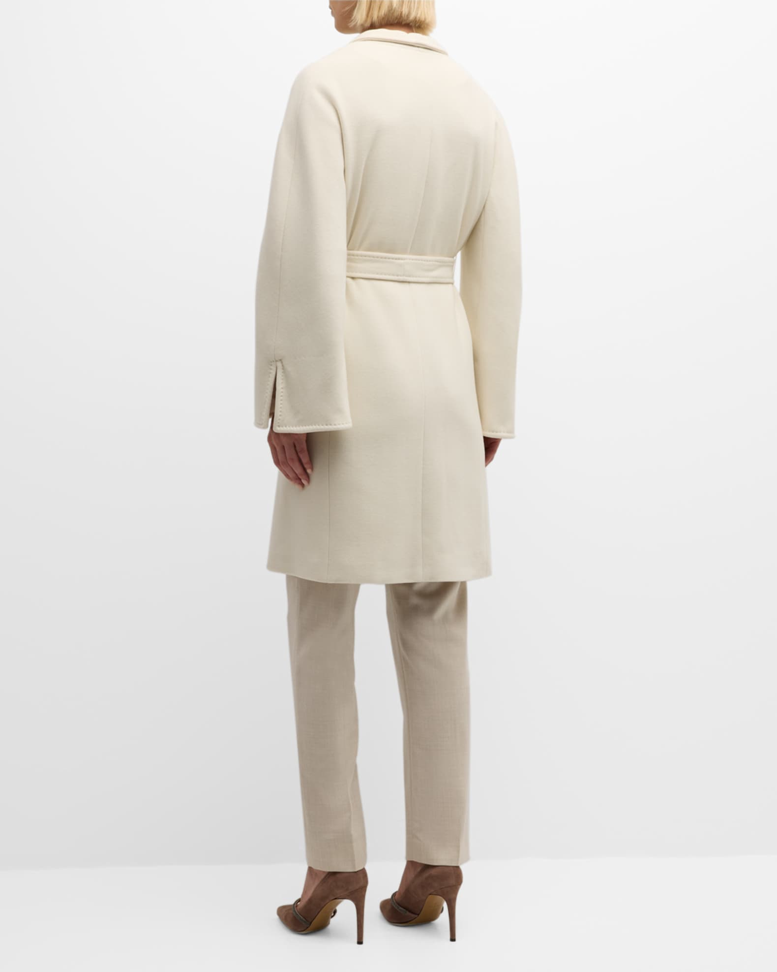Eleventy Belted Pick Stitch Wool Coat | Neiman Marcus