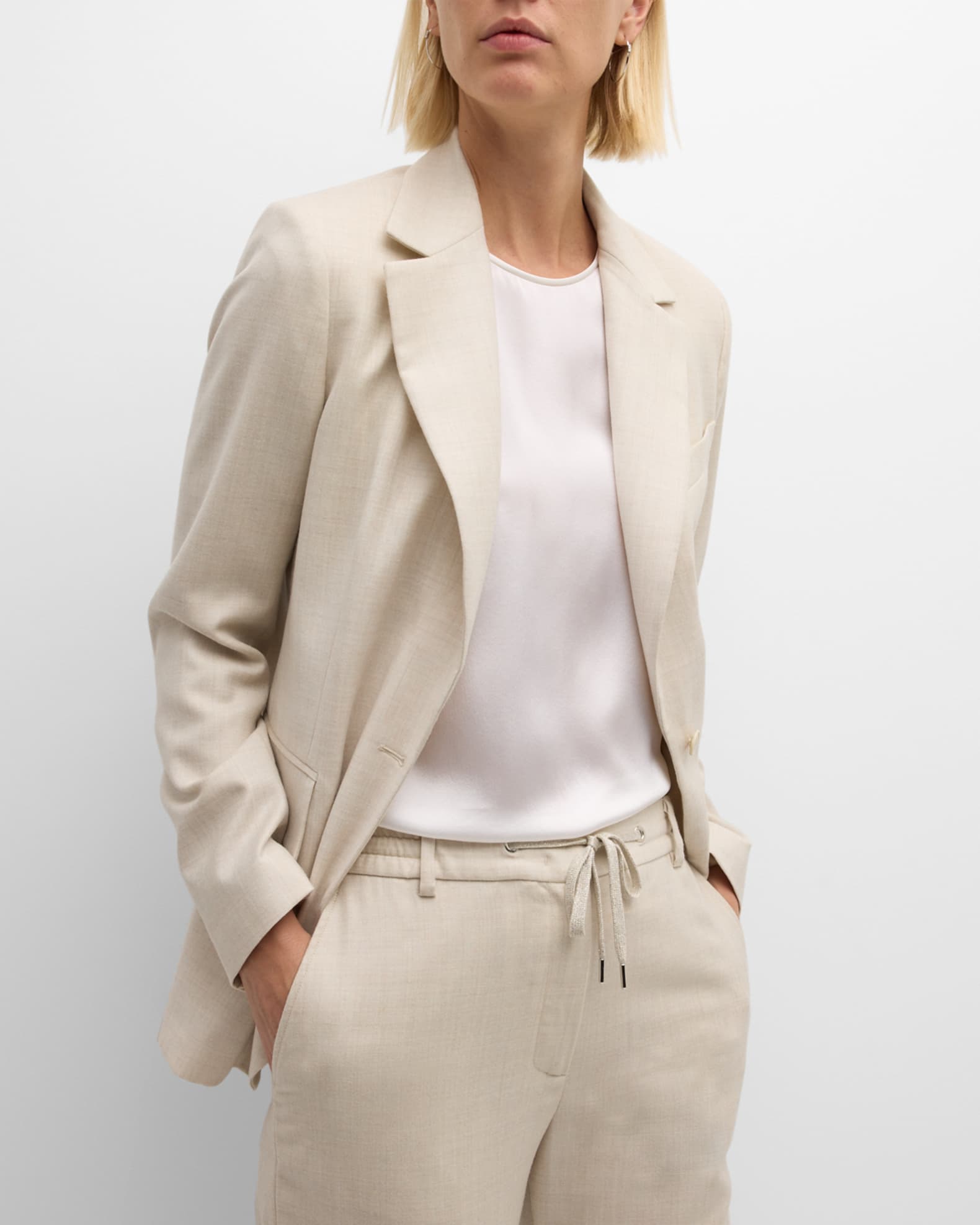 Eleventy Single-Button Wool-Blend Blazer | Neiman Marcus