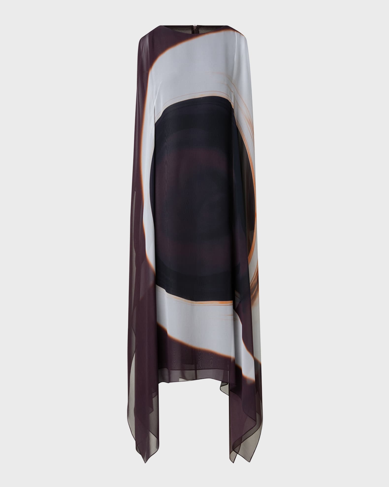 Akris Loop-Print Sleeveless Silk Crepe Maxi Caftan Dress | Neiman Marcus