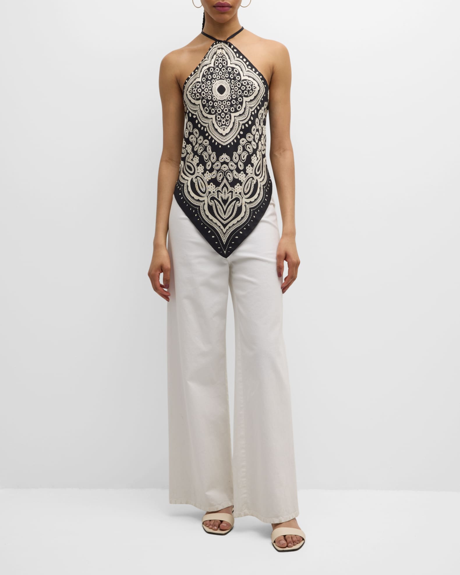 Nili Lotan Audrey Medallion Silk Halter Cami | Neiman Marcus
