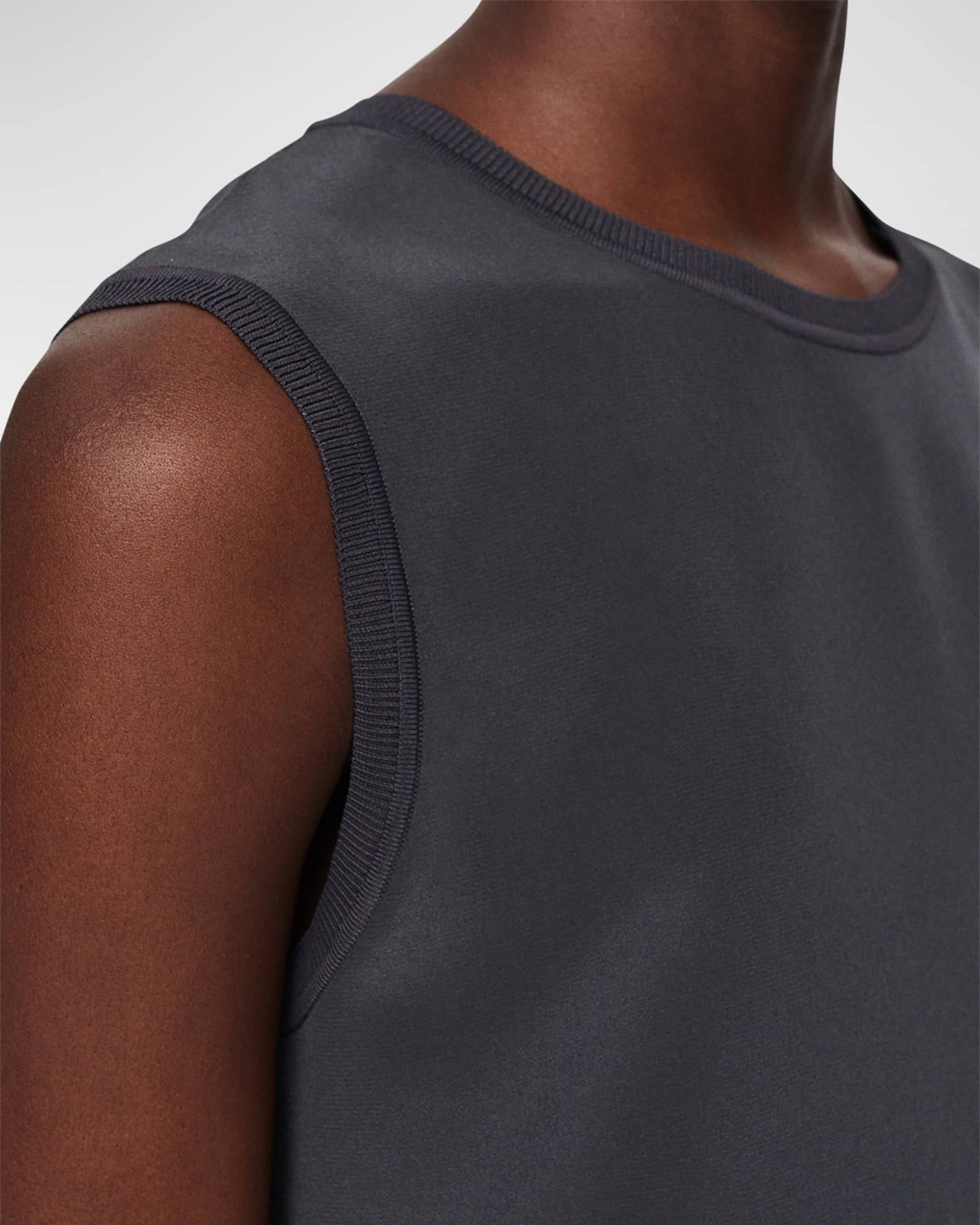 Joseph Bley Crewneck Ribbed-Trim Blouse | Neiman Marcus