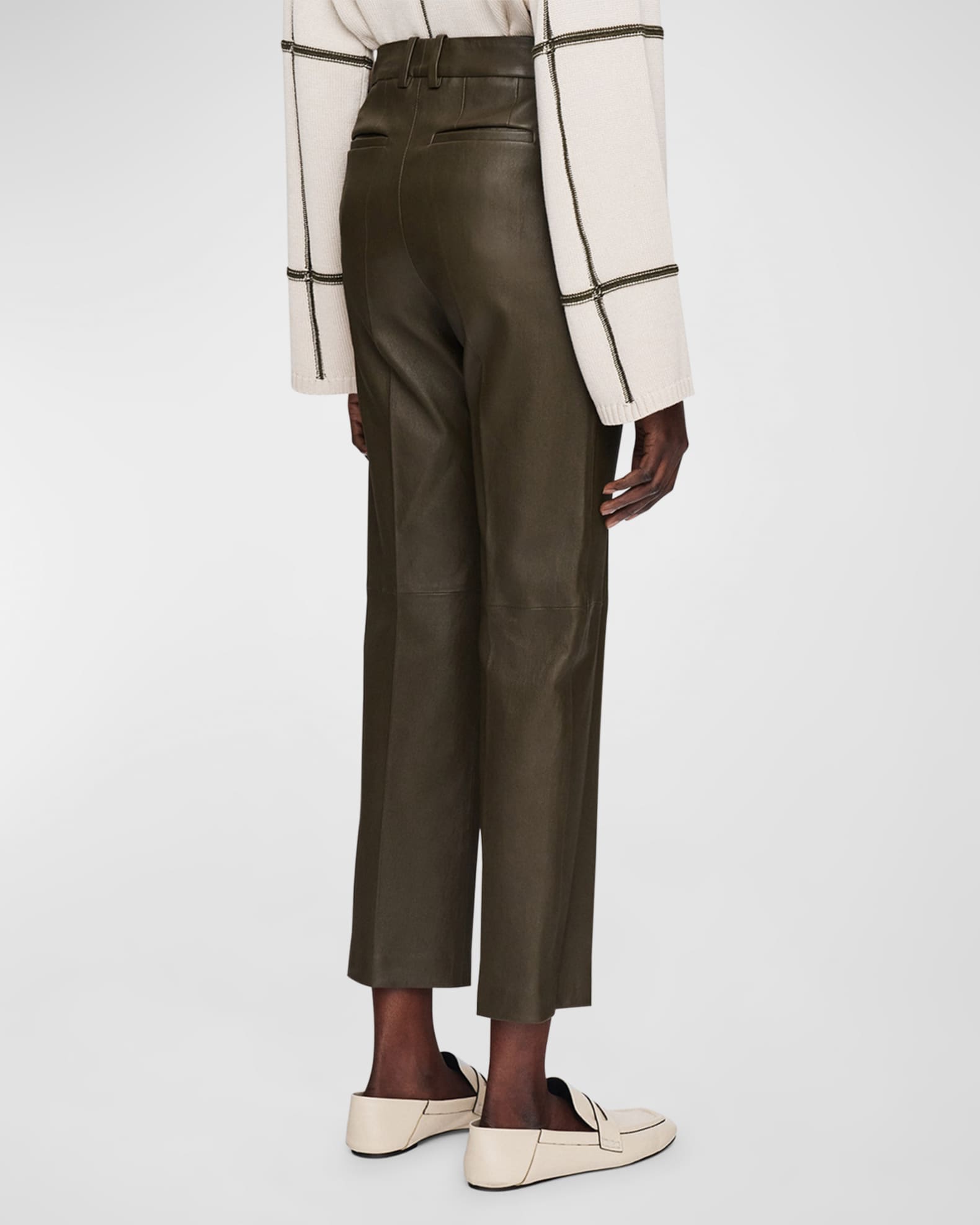 Joseph Coleman Cropped Stretch Leather Pants | Neiman Marcus