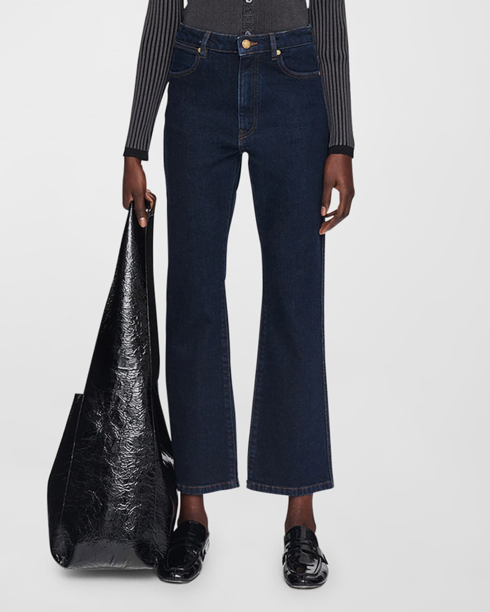 Joseph Duke Cropped Flare-Leg Denim Jeans | Neiman Marcus