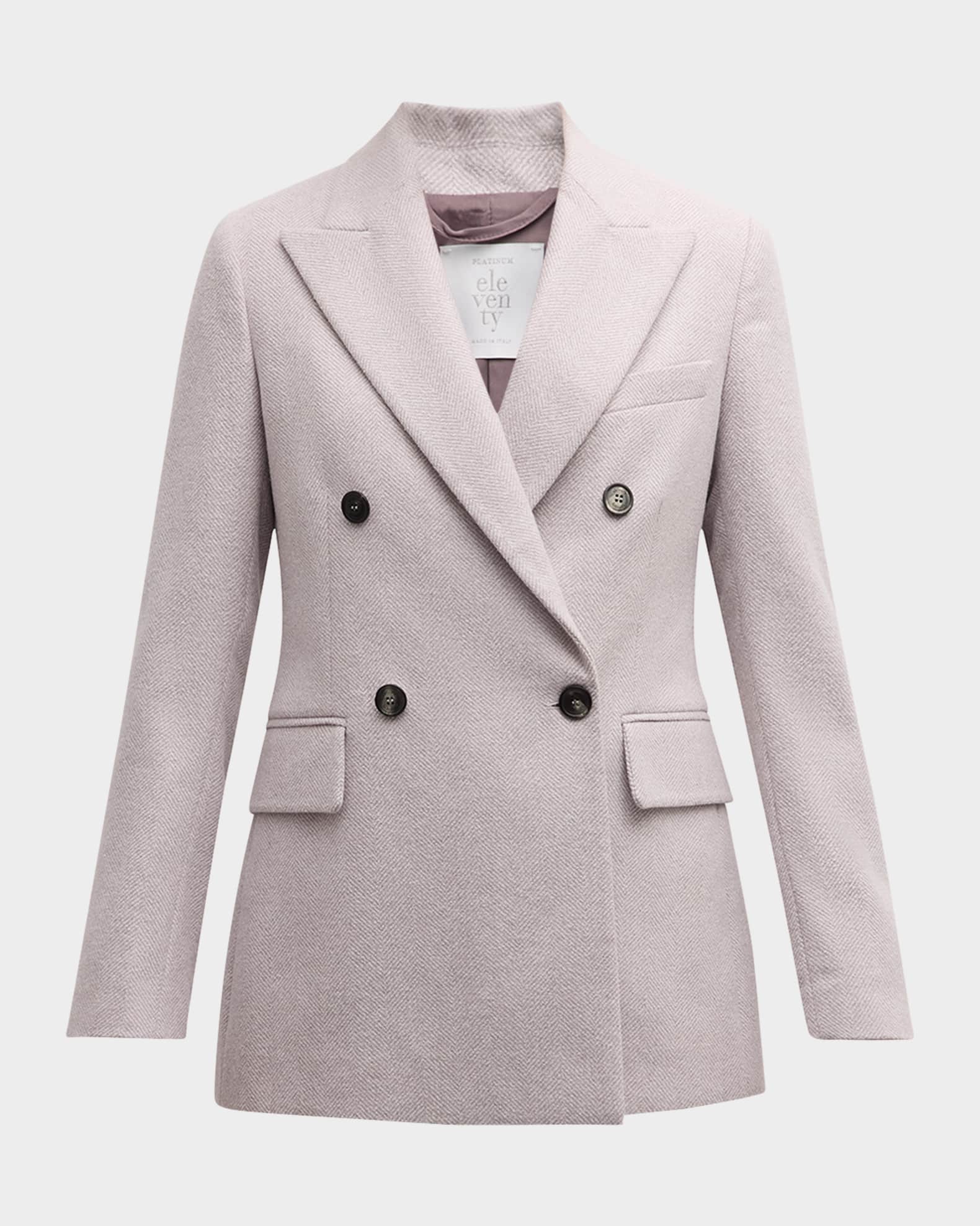 Eleventy Double-Breasted Herringbone Blazer | Neiman Marcus