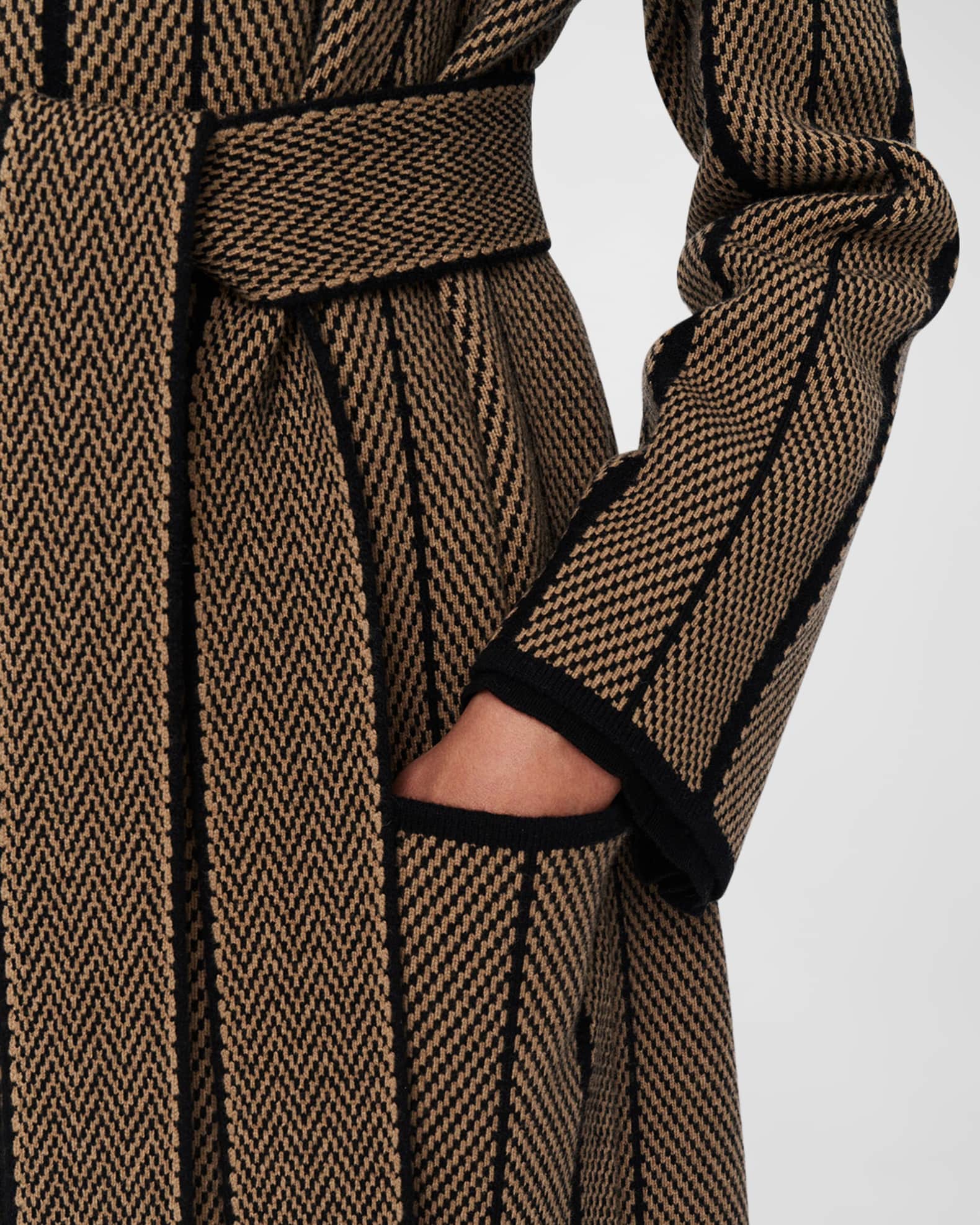 Joseph Wrap-Front Chevron Jacquard Coat | Neiman Marcus