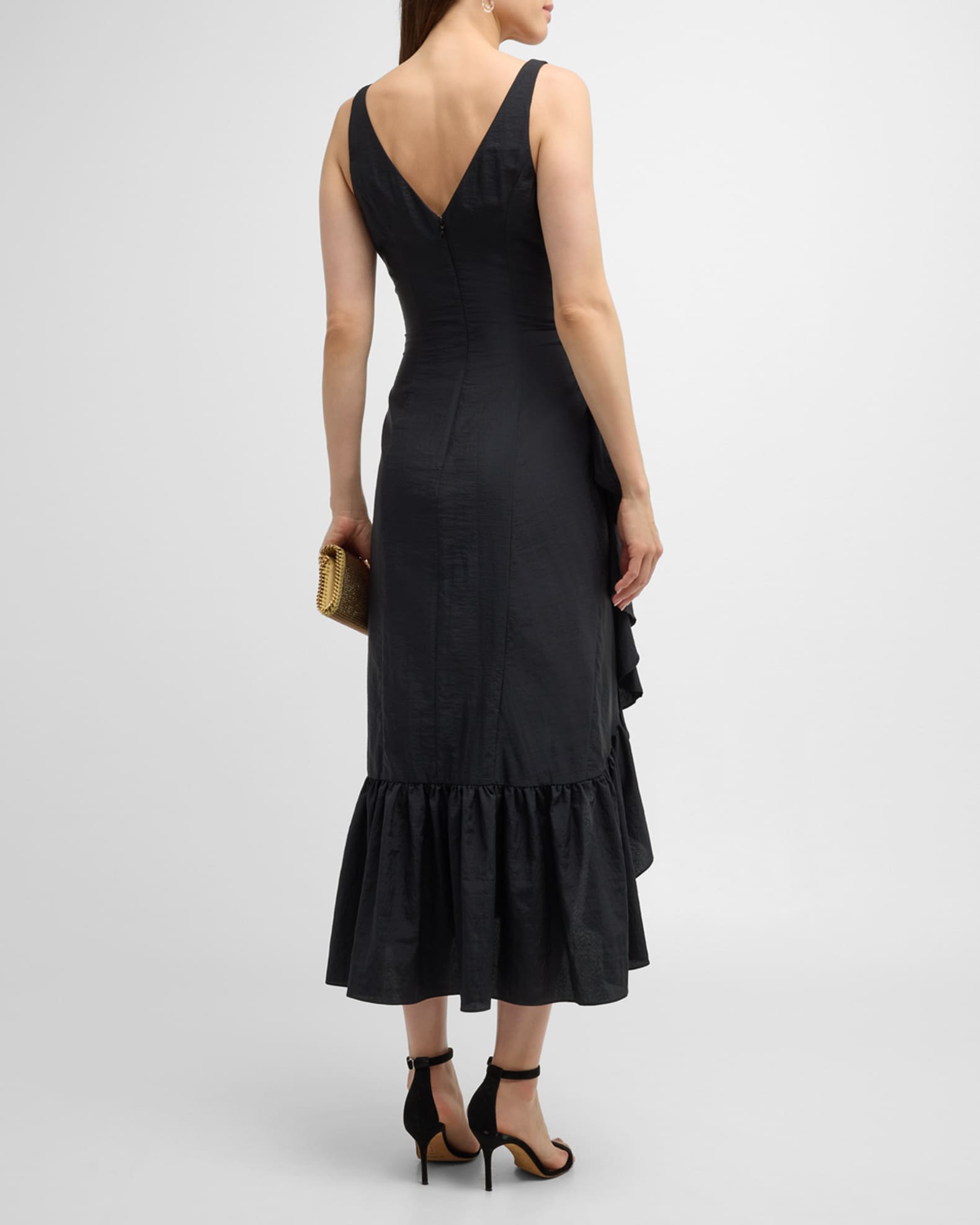 Cinq a Sept Mimi Sleeveless Midi Wrap Dress | Neiman Marcus
