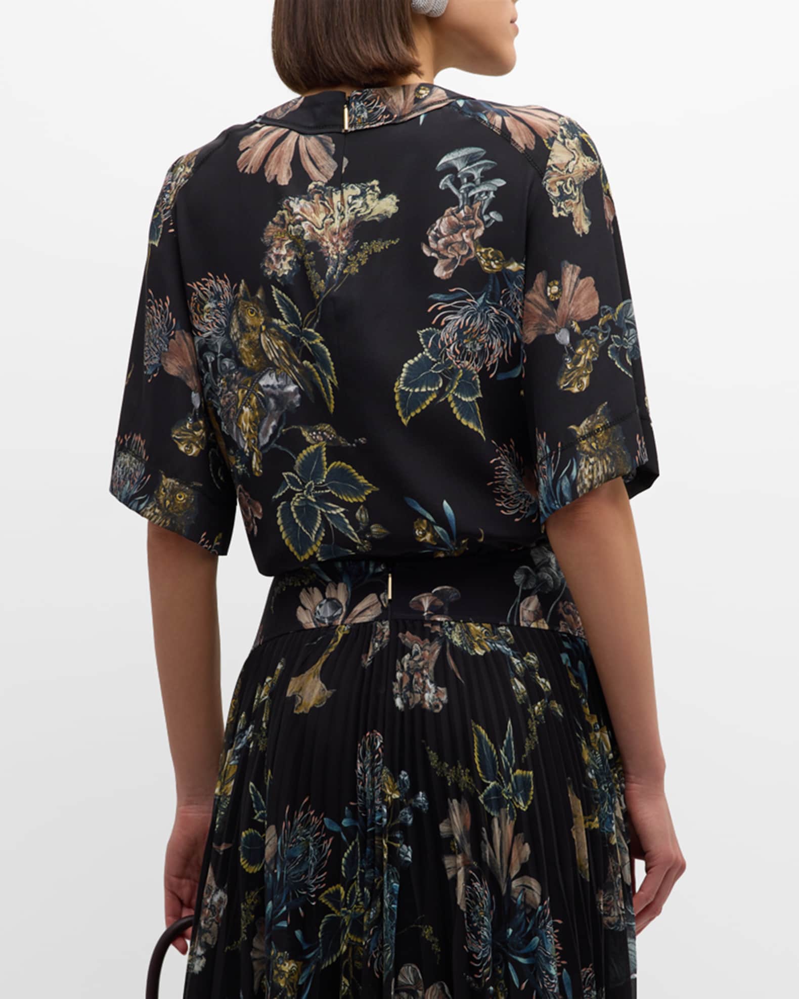 Jason Wu Collection Forest Floral Short-Sleeve Top | Neiman Marcus