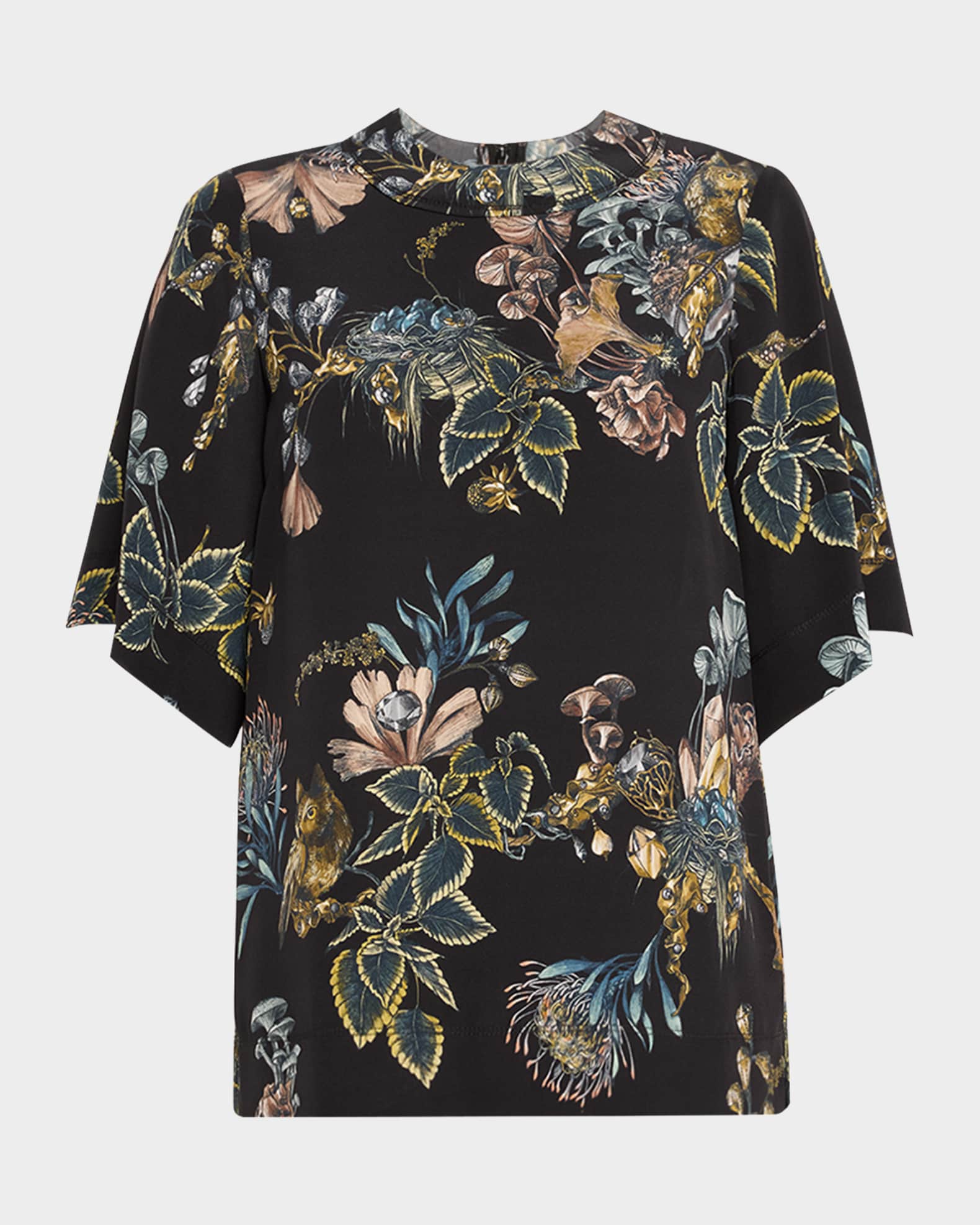 Jason Wu Collection Forest Floral Short-Sleeve Top | Neiman Marcus