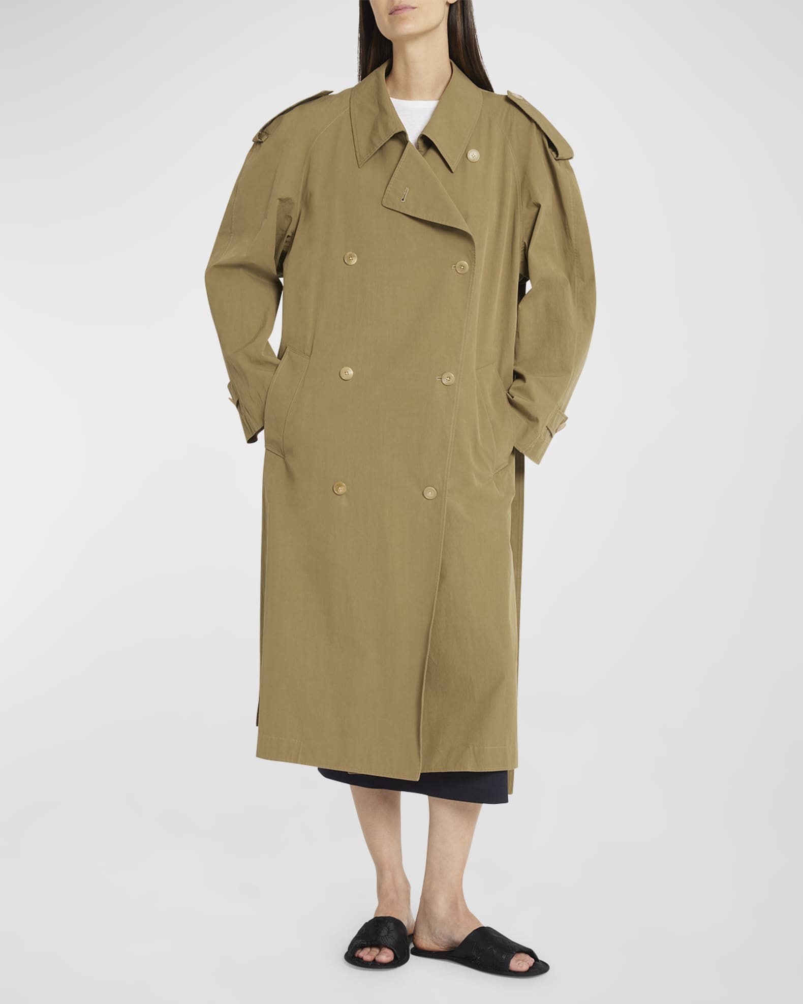 THE ROW Denver Belted Long Trench Coat | Neiman Marcus