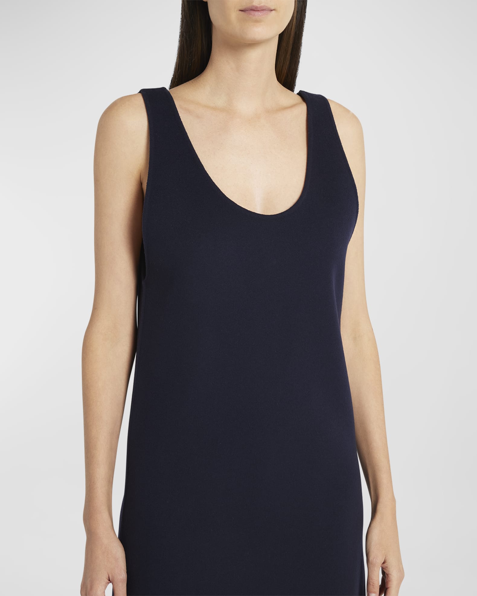 THE ROW Bumi Scoop-Neck Sleeveless Button-Vented Dress | Neiman Marcus