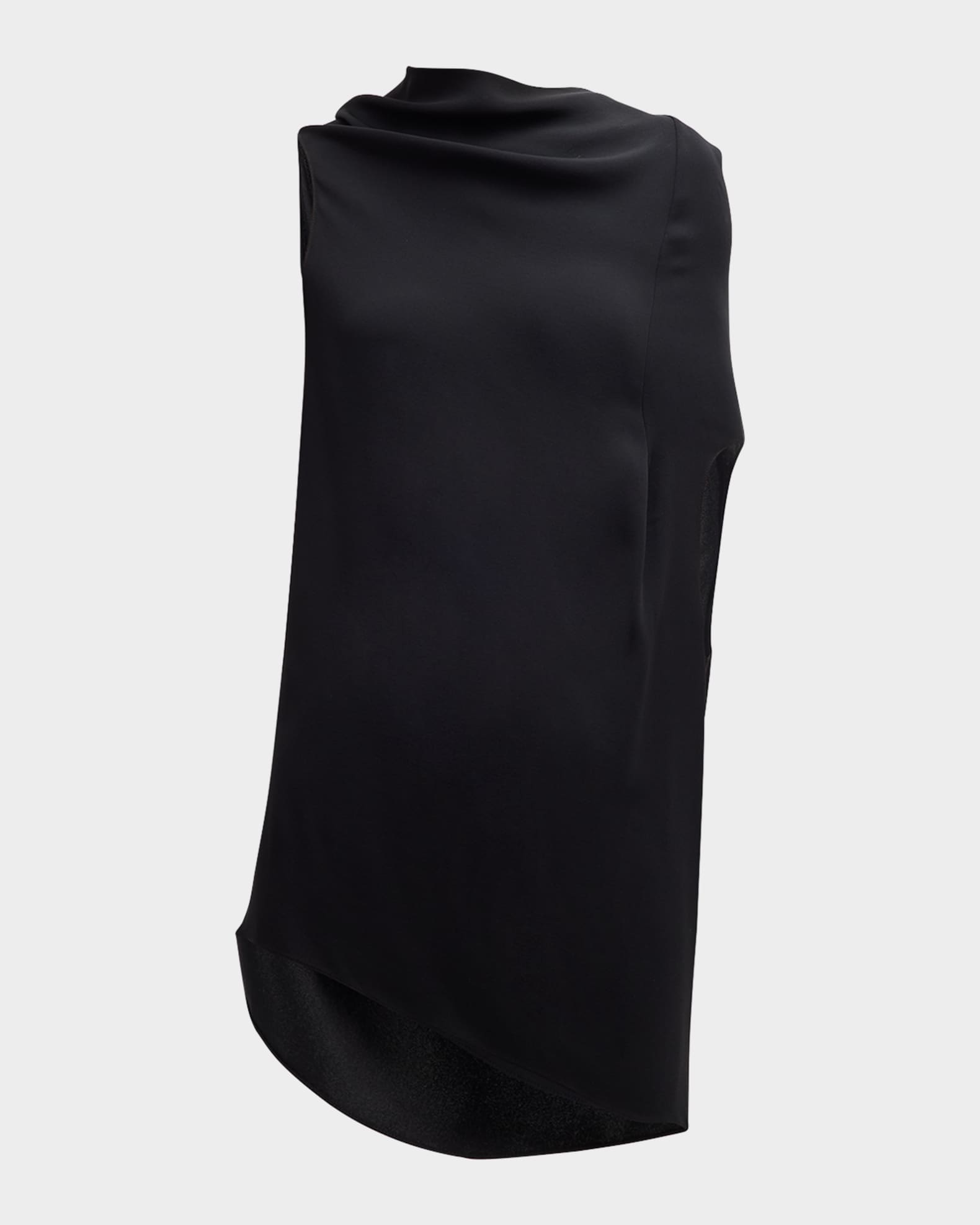 THE ROW Aria Draped One-Shoulder Asymmetric Silk Tunic Top | Neiman Marcus