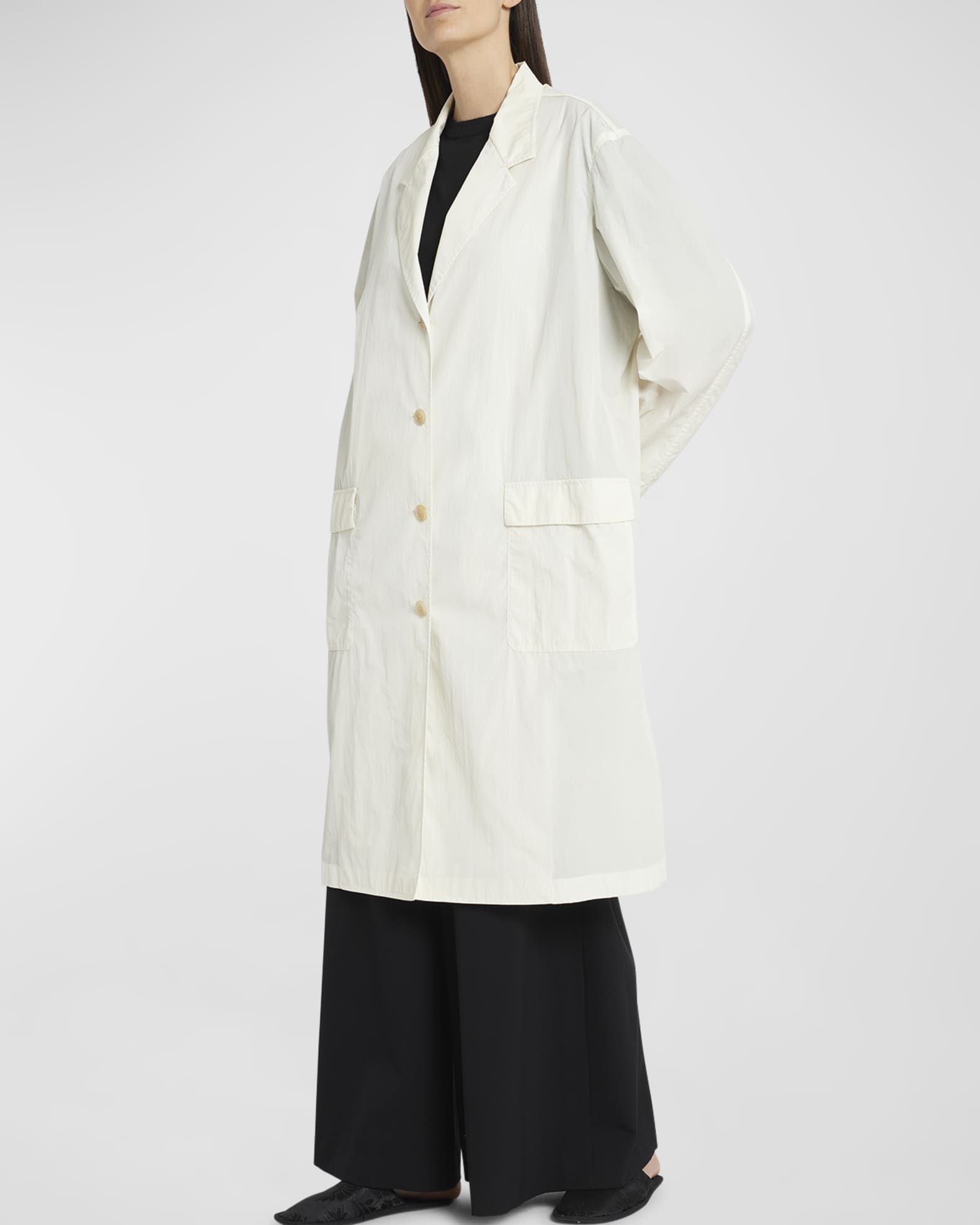 THE ROW Adan Single-Breasted Long Coat | Neiman Marcus