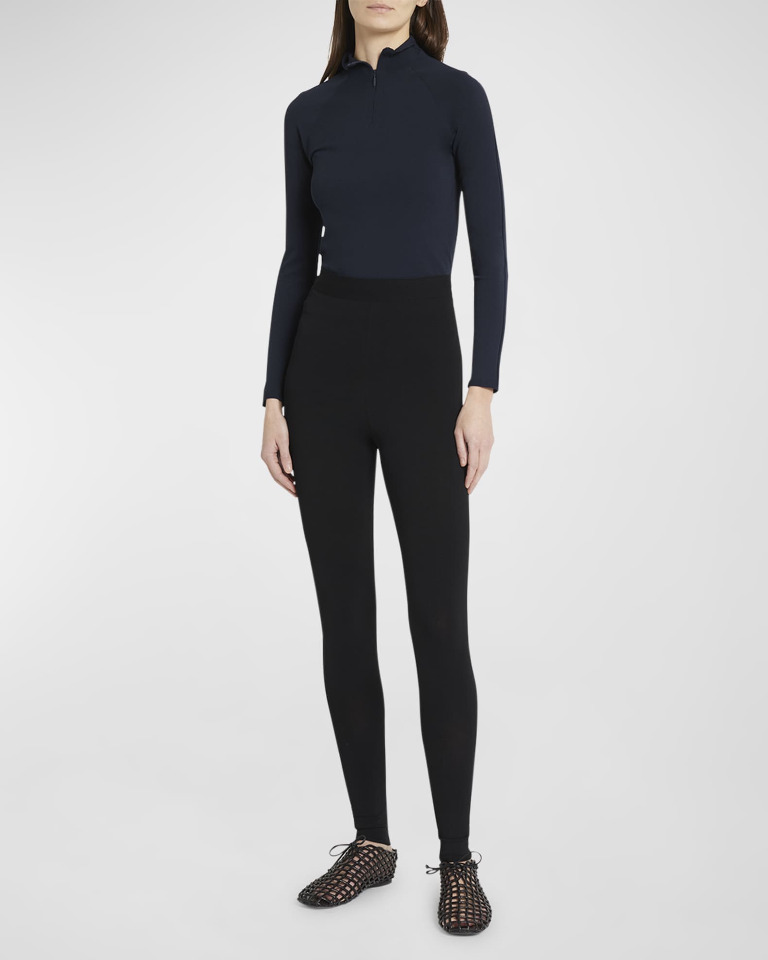 THE ROW Clizia Zip-Hem Leggings | Neiman Marcus