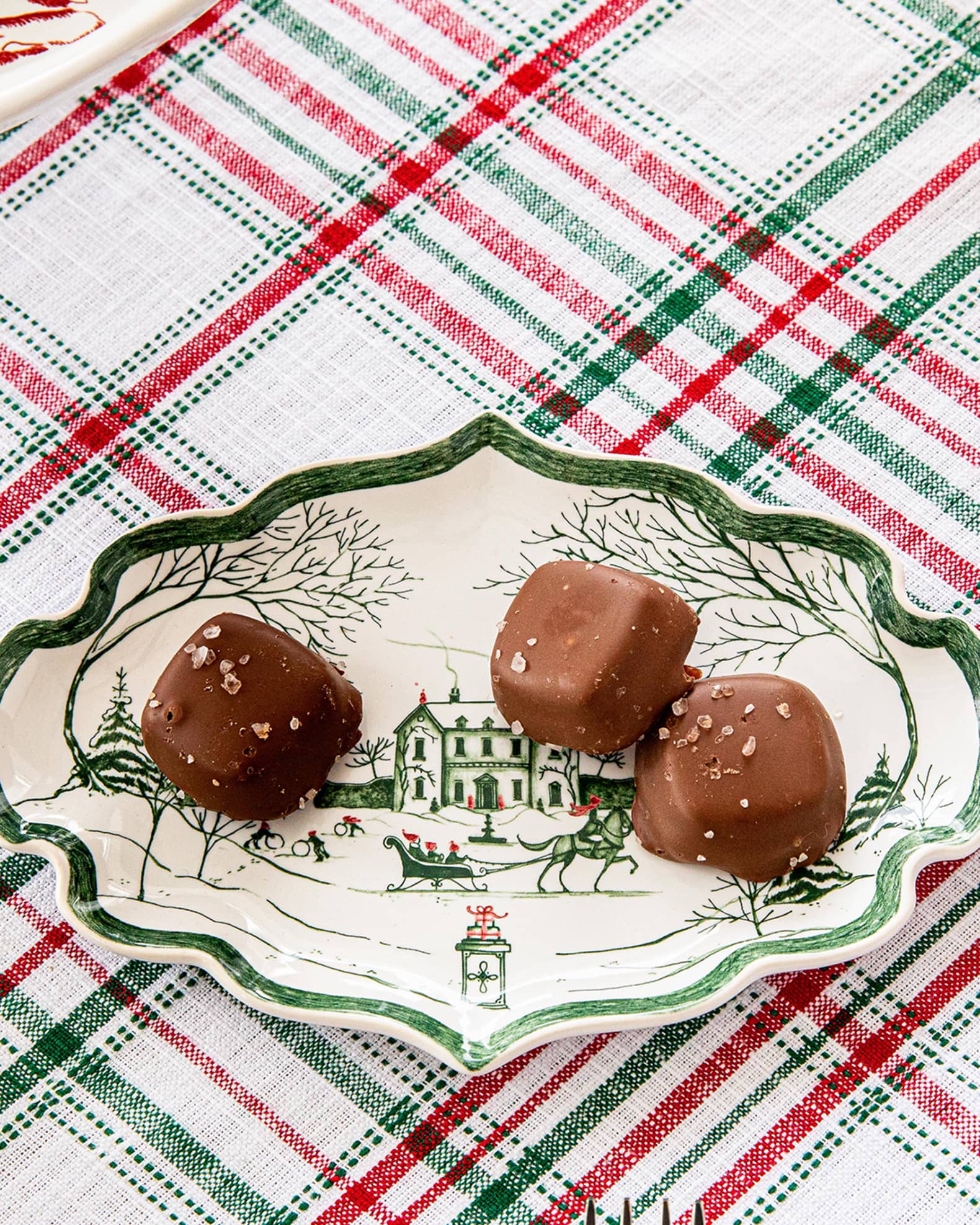 Juliska Country Estate Winter Frolic 7" Tray Evergreen | Neiman Marcus