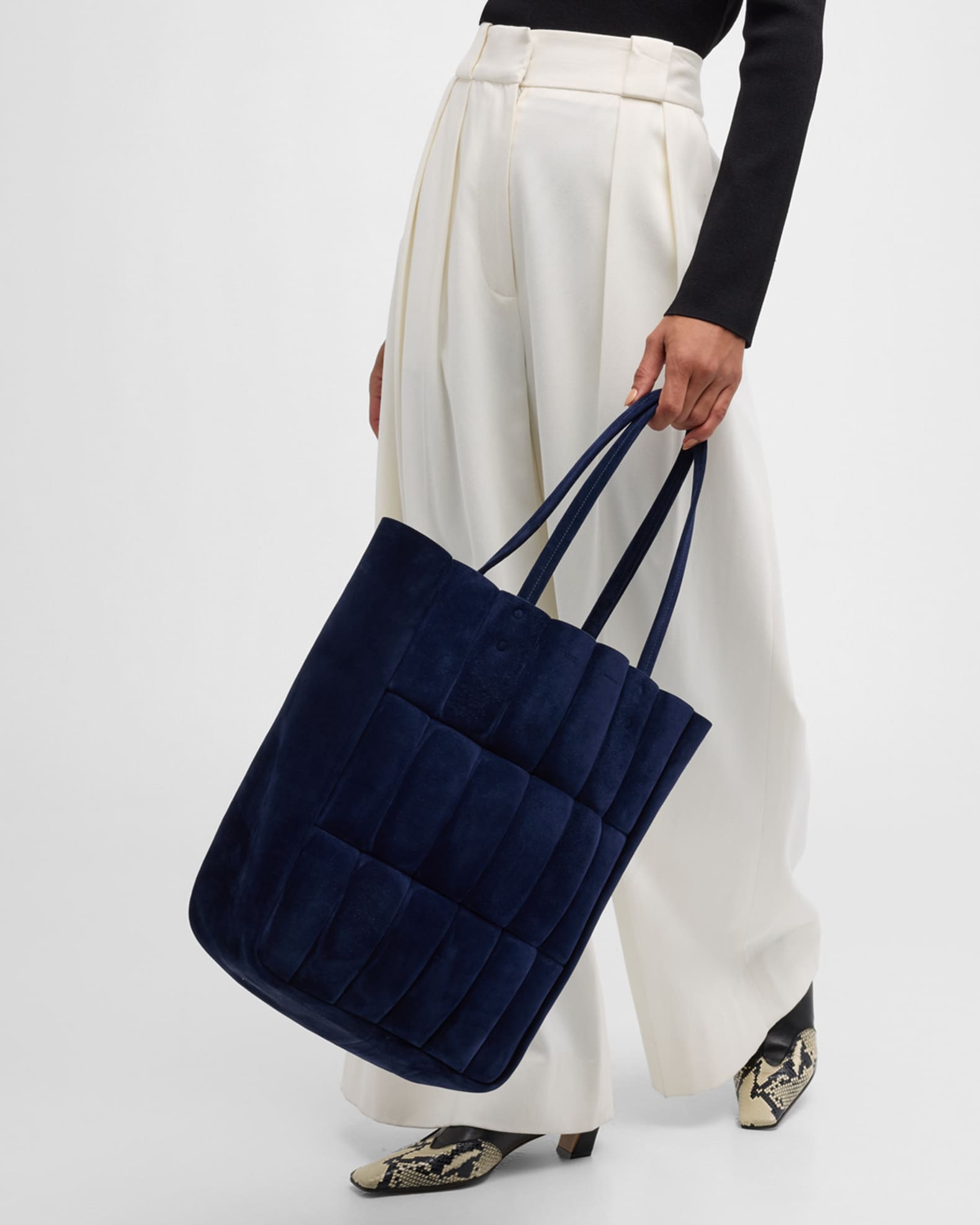 Khaite Zoe Patchwork Leather Tote Bag | Neiman Marcus
