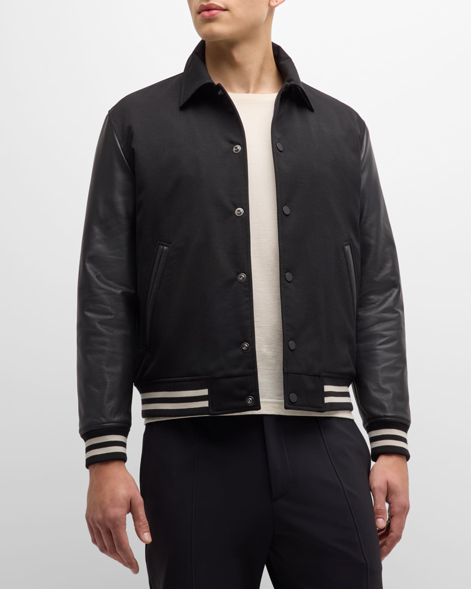 Theory Men's Varsity Jacket in Textured Gabardine | Neiman Marcus