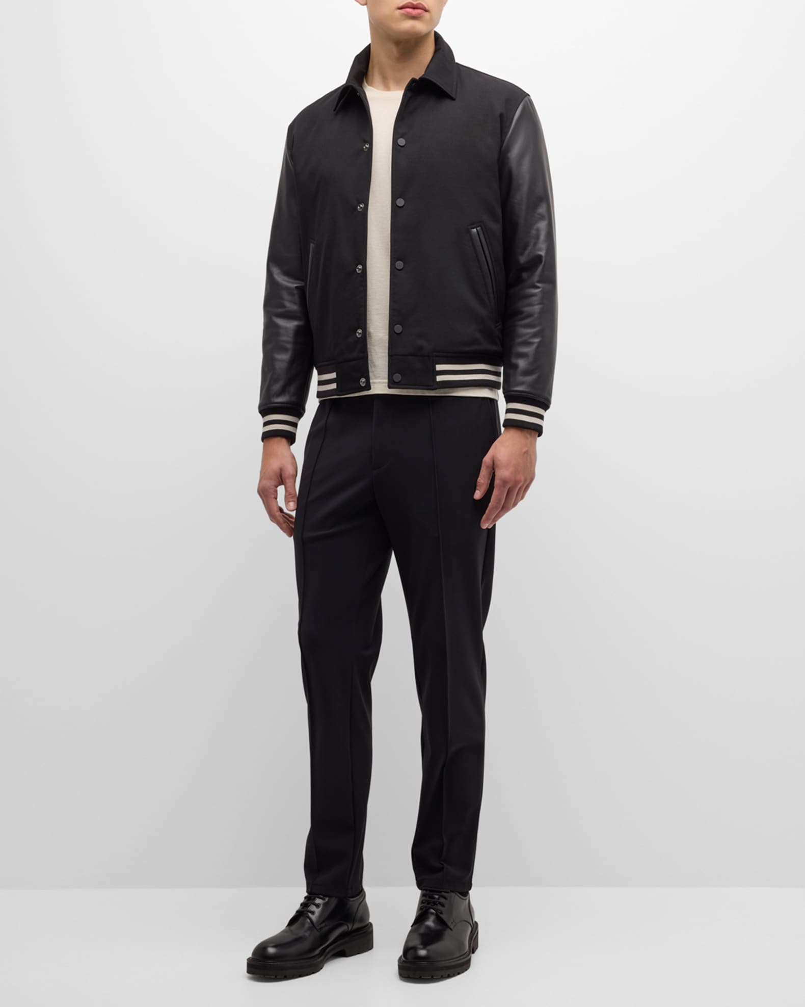 Theory Men's Varsity Jacket in Textured Gabardine | Neiman Marcus