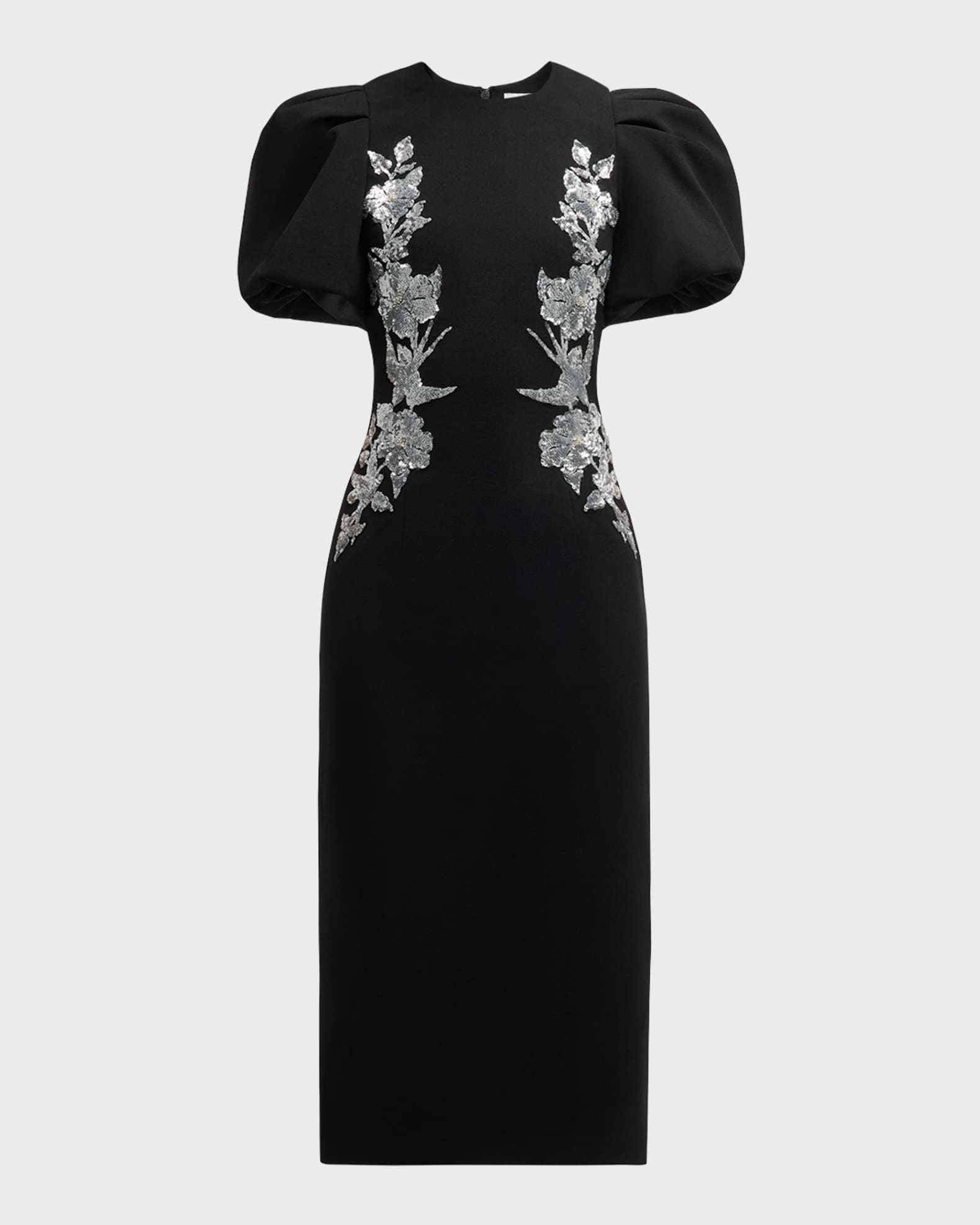 REBECCA VALLANCE Monroe Bicolor Embroidered Midi Dress | Neiman Marcus