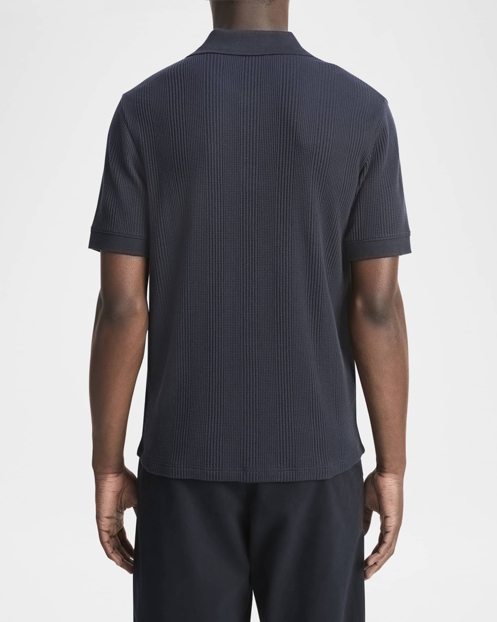 Men's Variegated Textured Stripe Polo Shirt | Neiman Marcus