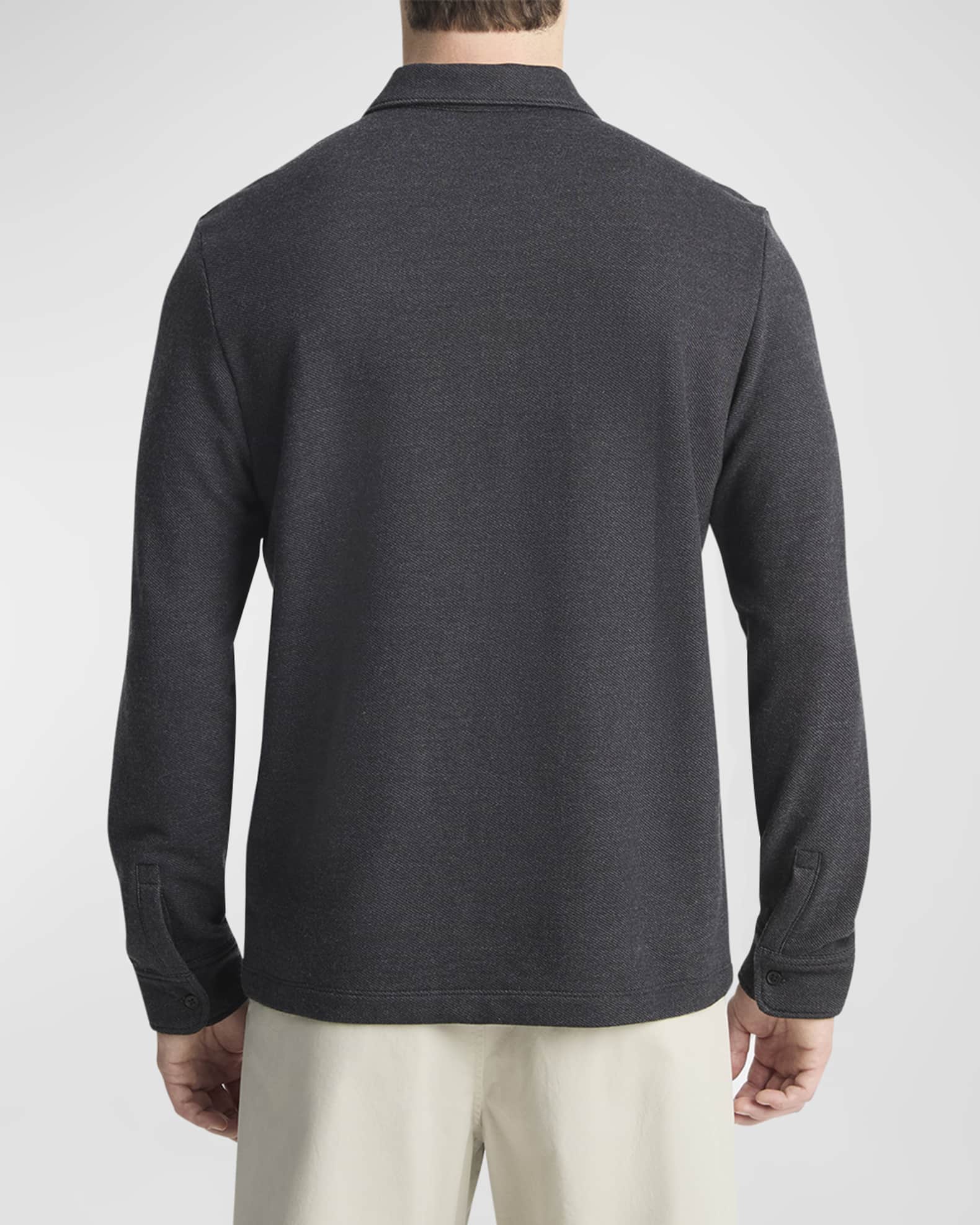 Vince Men's Diagonal Terry Quarter-Zip Polo Shirt | Neiman Marcus