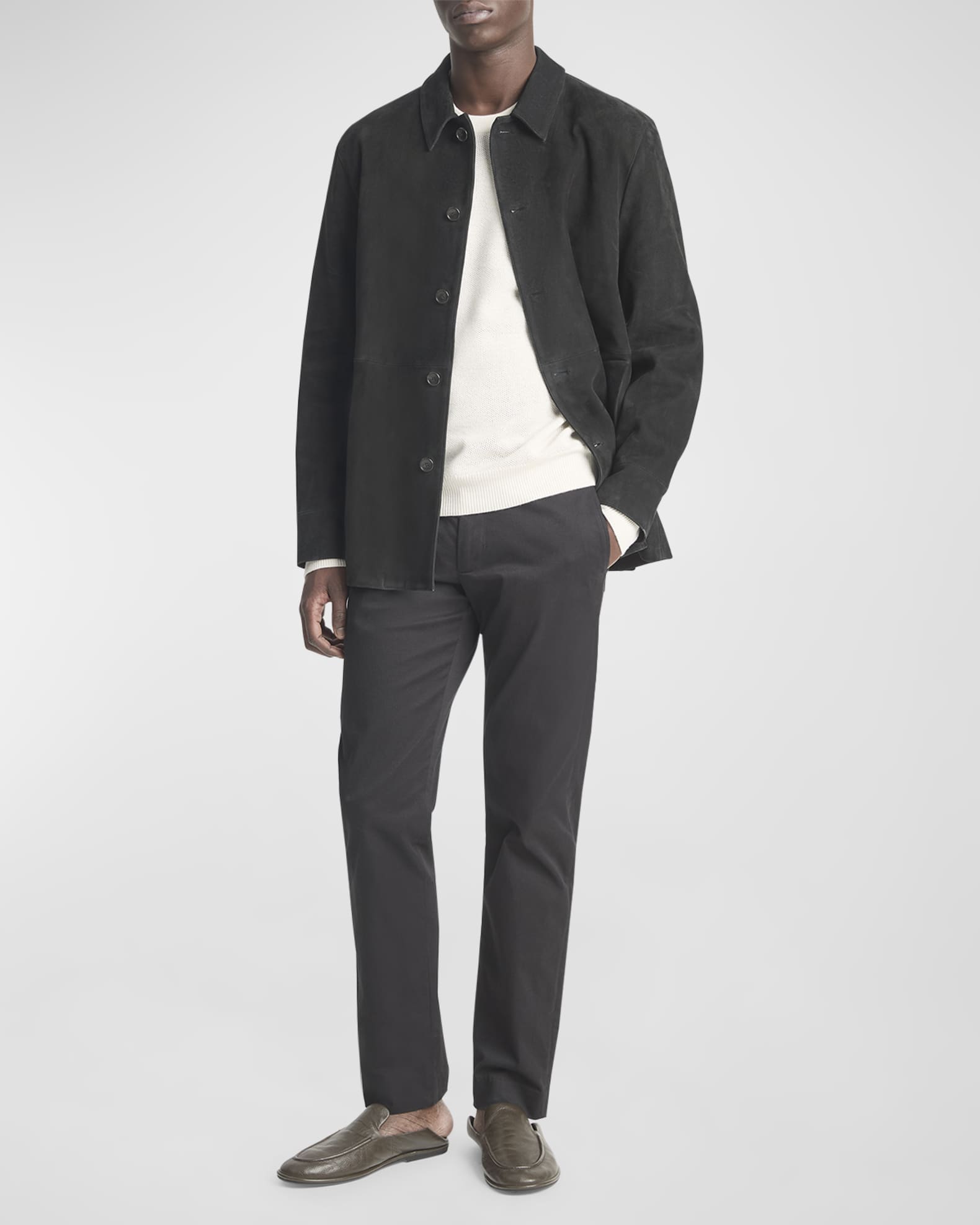 Vince Men's Suede Car Coat | Neiman Marcus