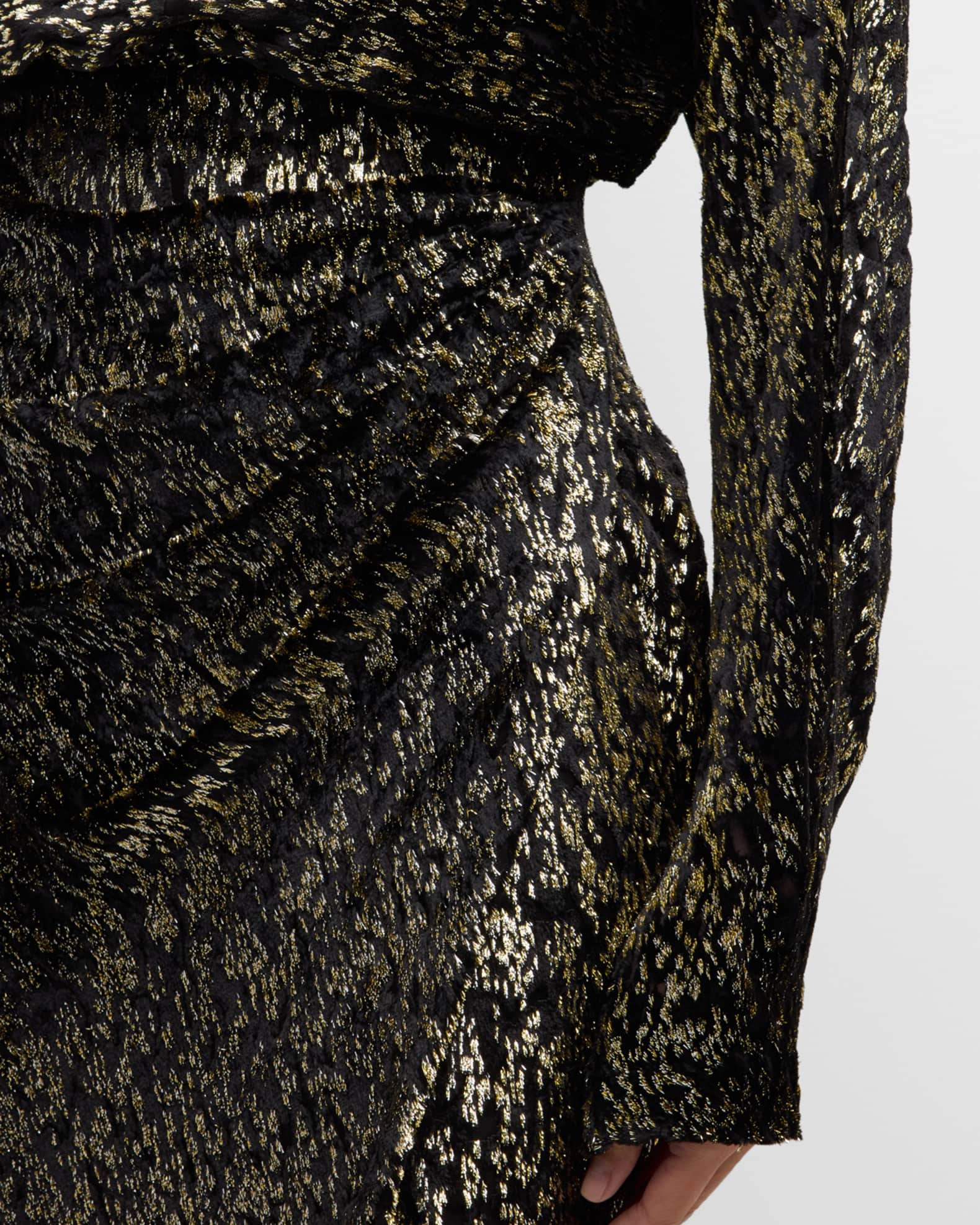 SIMKHAI Angelique Metallic Jacquard Column Gown | Neiman Marcus