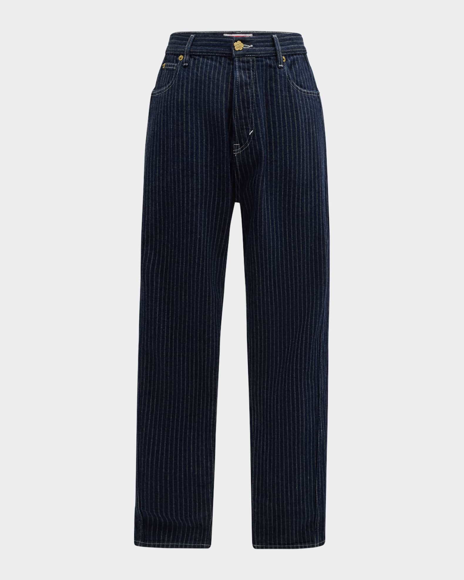 Kenzo Men's Tapered Striped Denim Jeans | Neiman Marcus