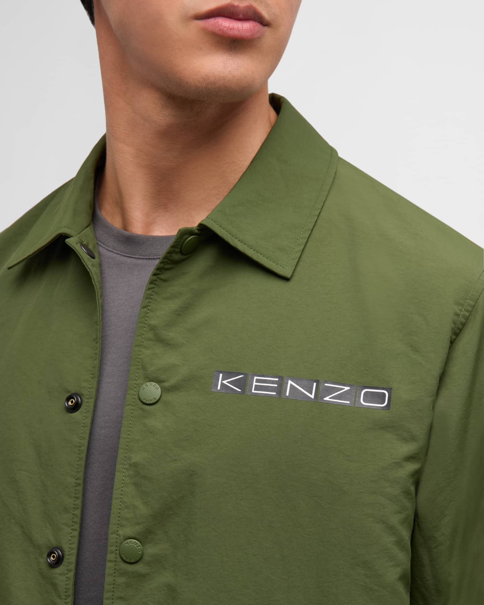 Kenzo Men's Business Graphic Heavy Coach Jacket | Neiman Marcus