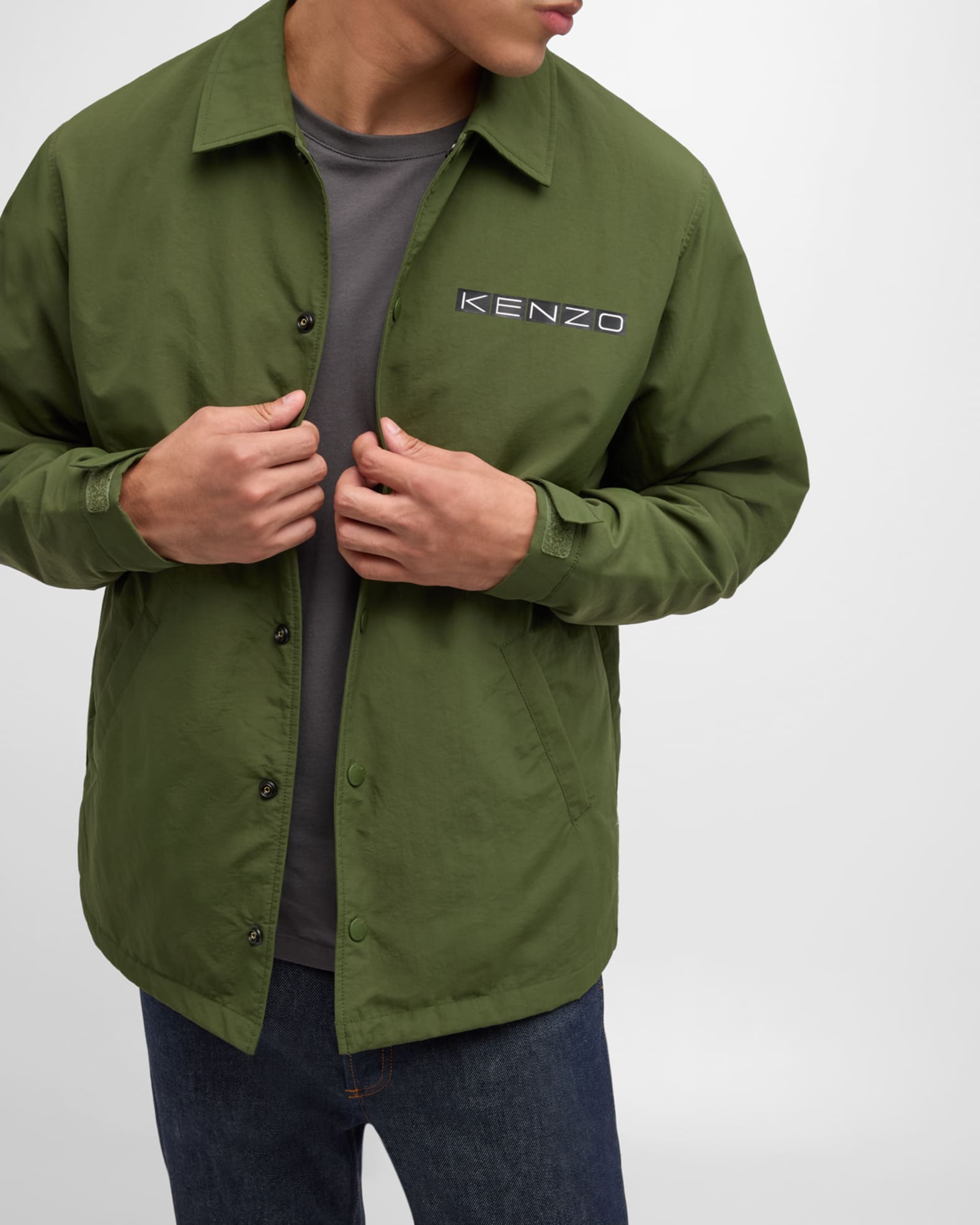 Kenzo Men's Business Graphic Heavy Coach Jacket | Neiman Marcus