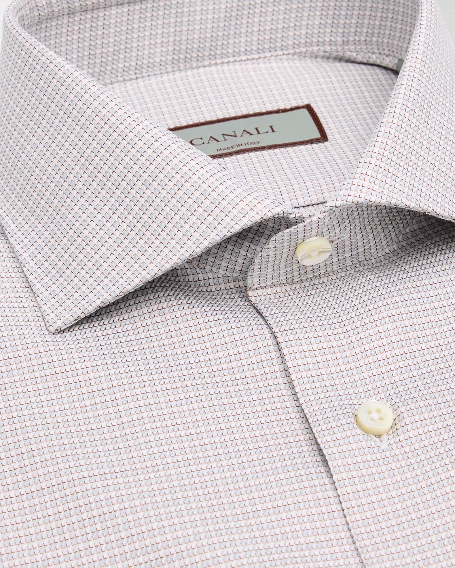 Canali Men's Cotton Micro-Check Dress Shirt | Neiman Marcus