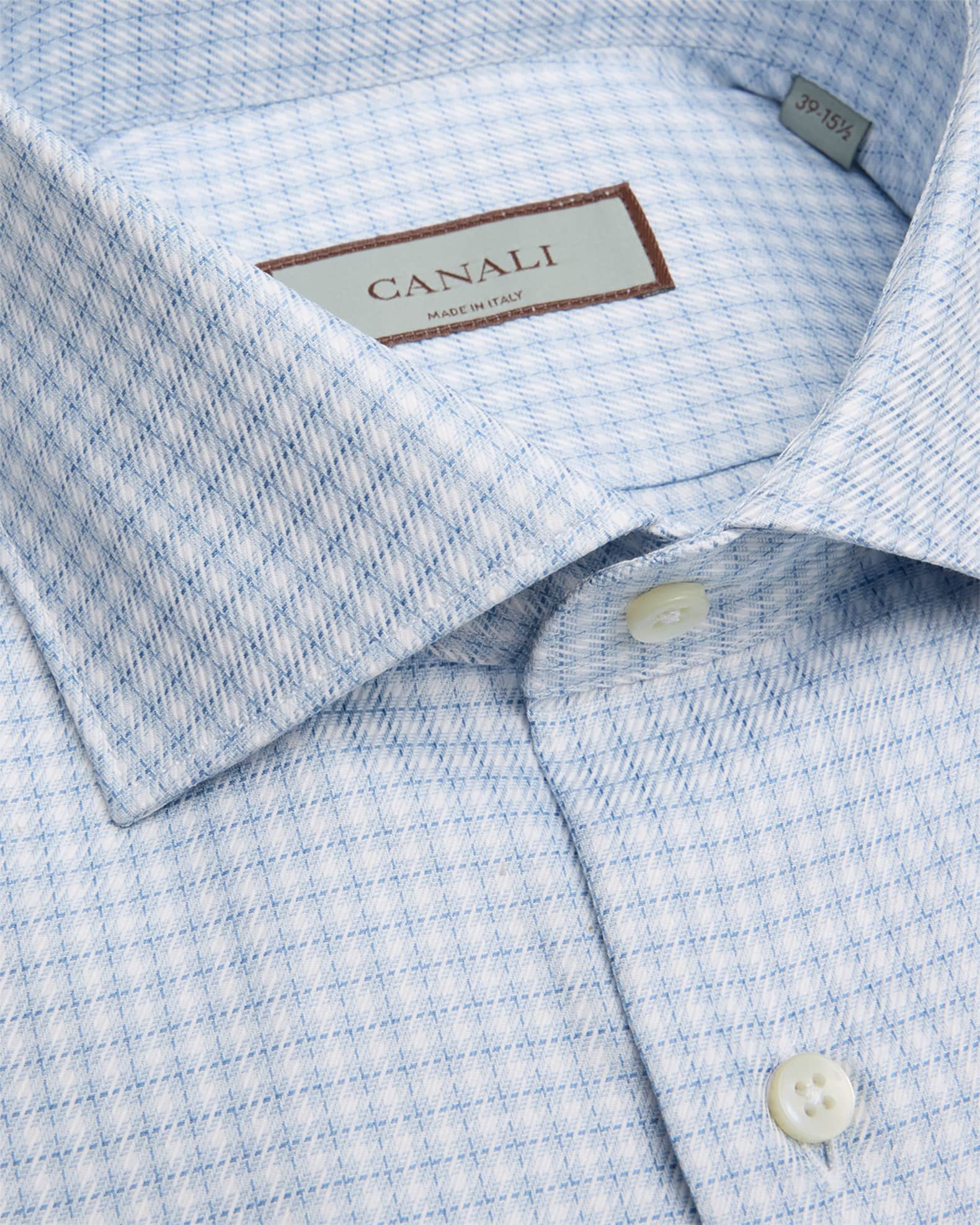 Canali Men's Cotton Micro-Check Dress Shirt | Neiman Marcus