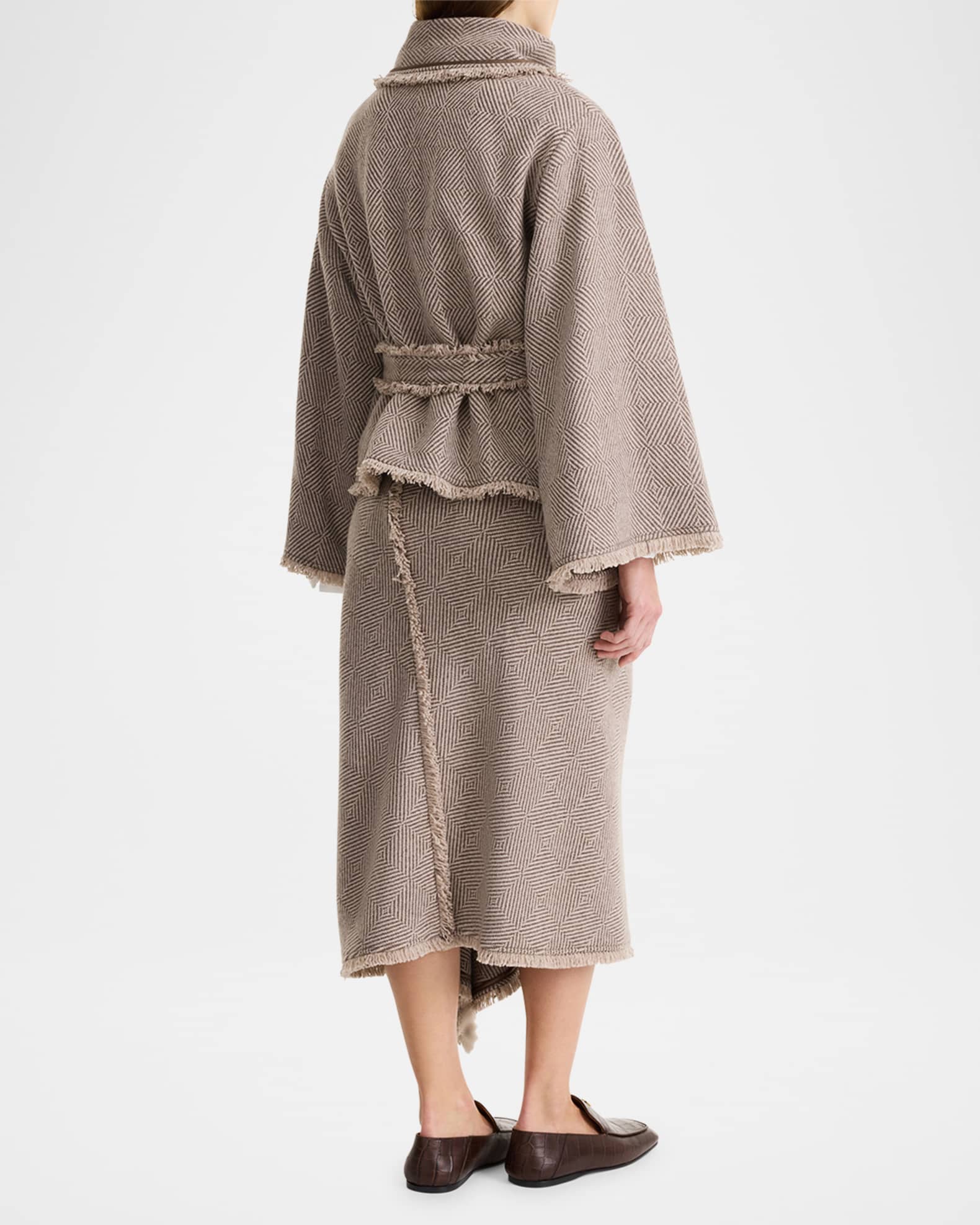 By Malene Birger Irissa Fringe-Trim Herringbone Jacket | Neiman Marcus